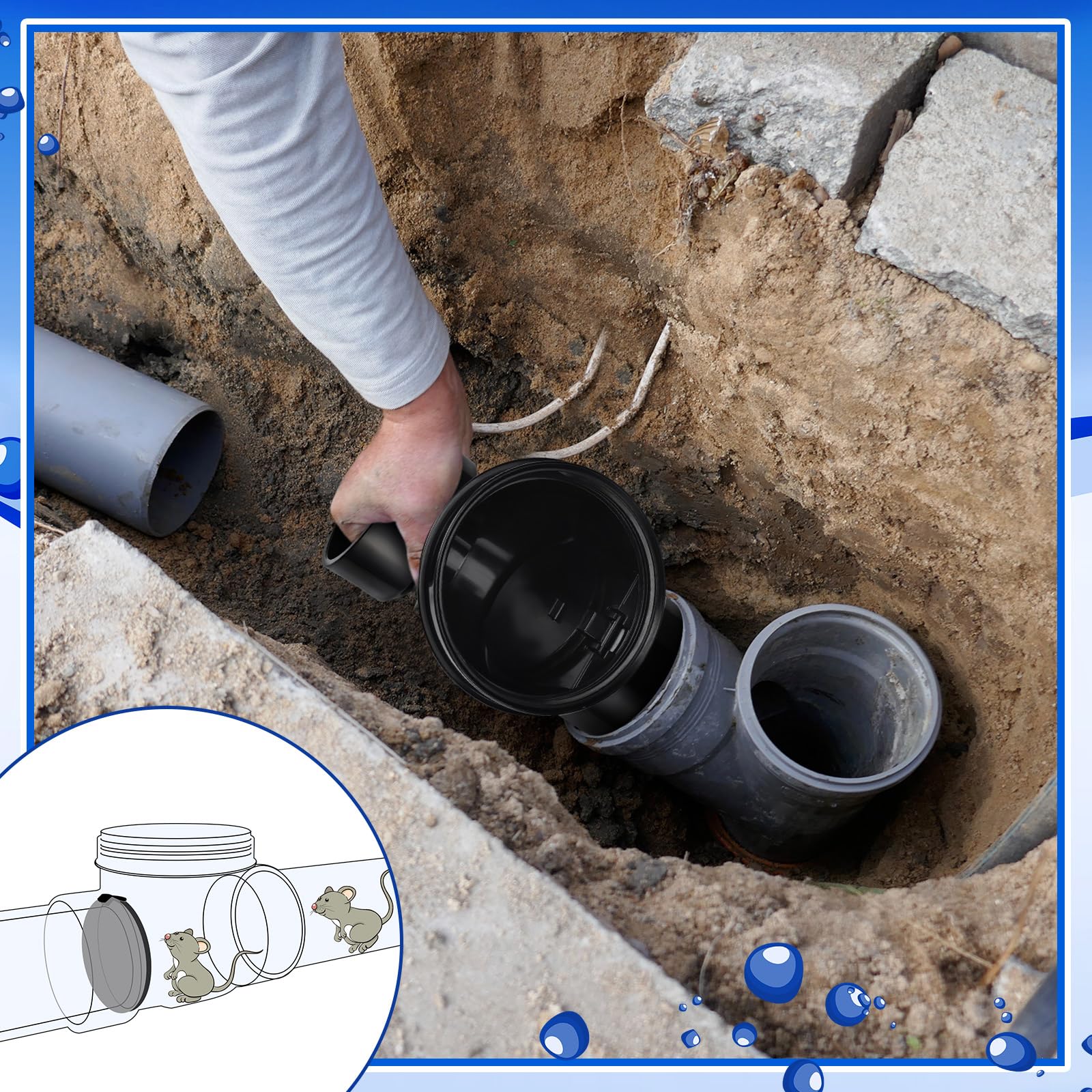 Snapklik.com : Tondiamo 4 Inch Backwater Valve Drain Backflow Preventer ...