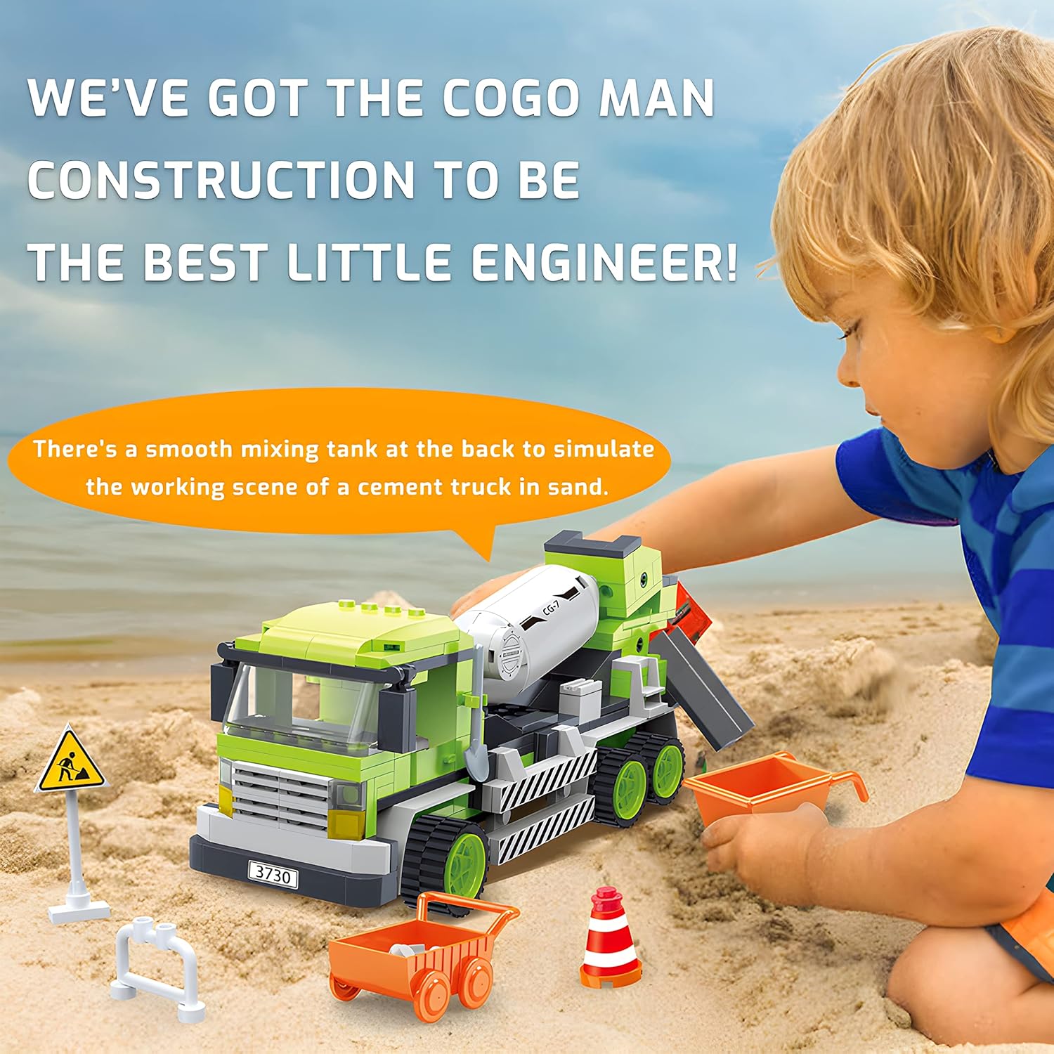 COGO MAN Juego de construcción 2 en 1 de camiones de construcción ...