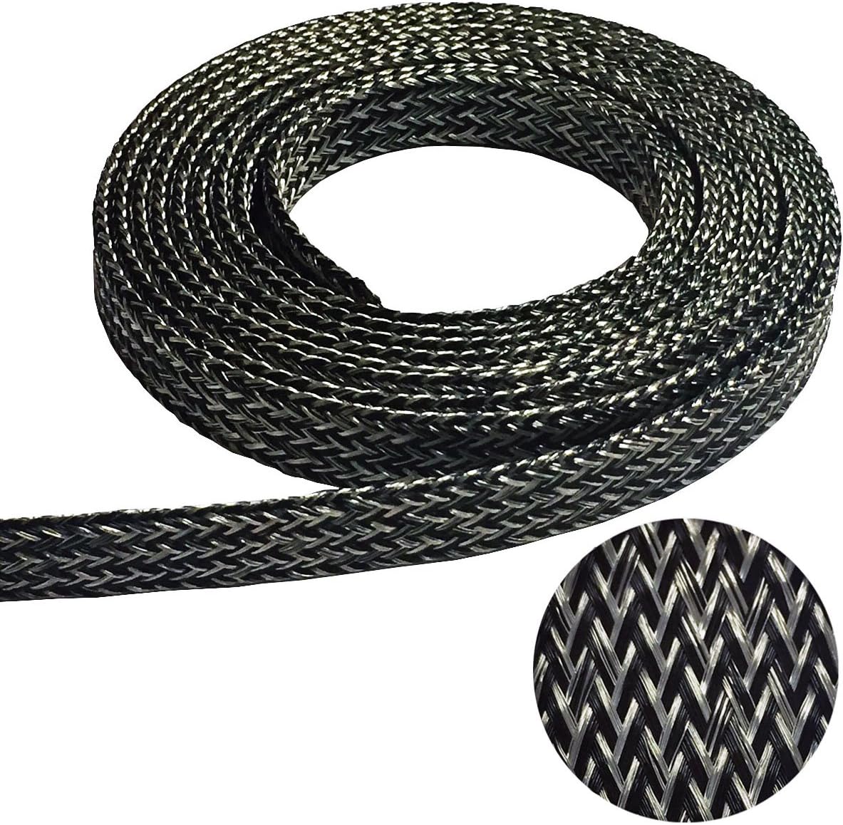 Electriduct 1/8" Tinned Copper Metal PET Expandable Braided Sleeving ...