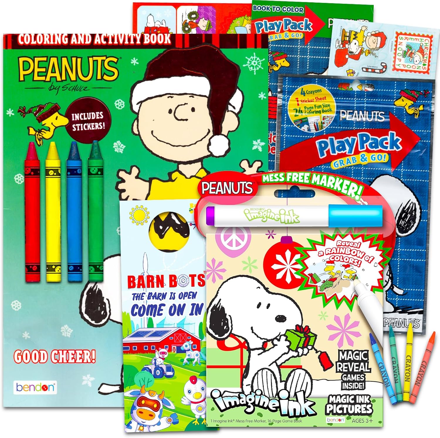 Amazon.com: Peanuts Christmas Coloring Books for Kids - 3 Pc Bundle ...