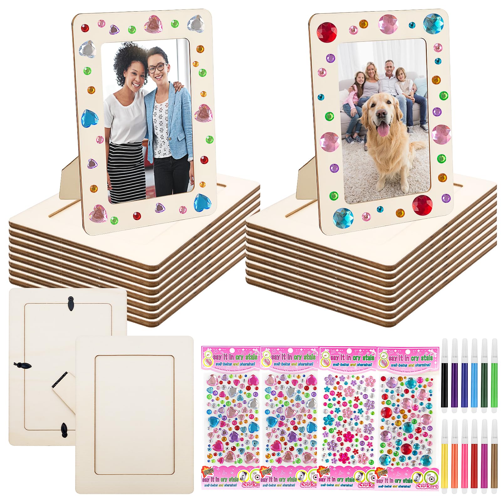 24 Pack Wooden Picture Frame, 6 x 8 inch Wooden DIY Photo Frames ...