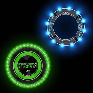 Amazon.com: TOSY Bundle of 2 - Green Frisbee + Blue Flying Ring ...