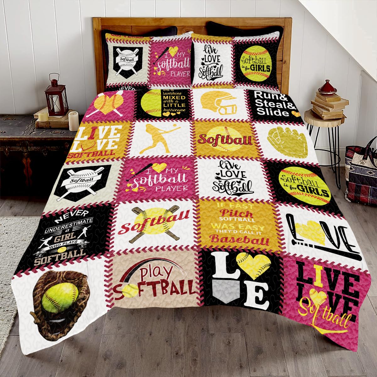 Fastpitch Softball Bedding Erosebridal Sports Game Comforter For