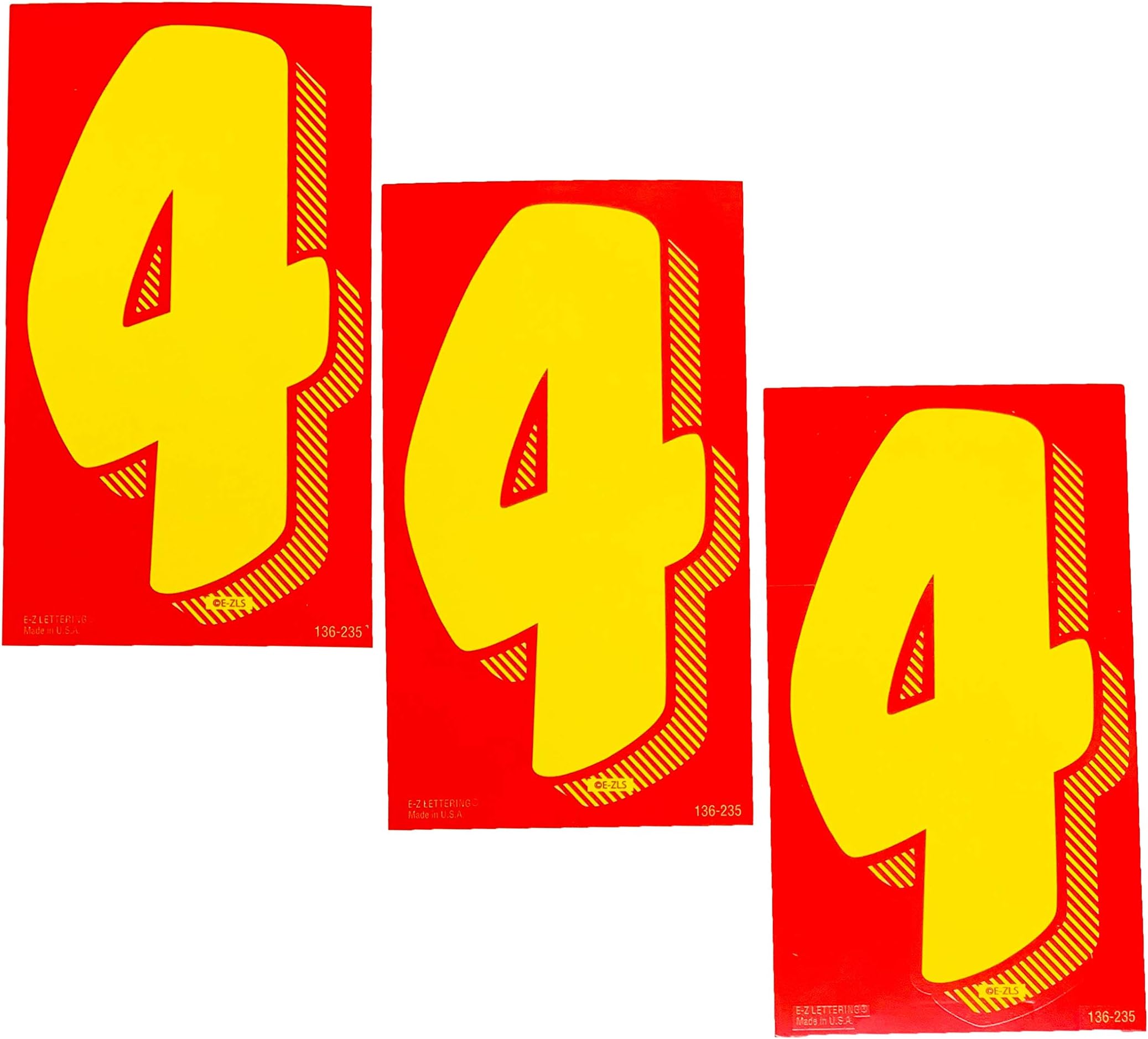 Amazon.com - EZ Line Vinyl Decals for Cars Red and Yellow Large Number ...
