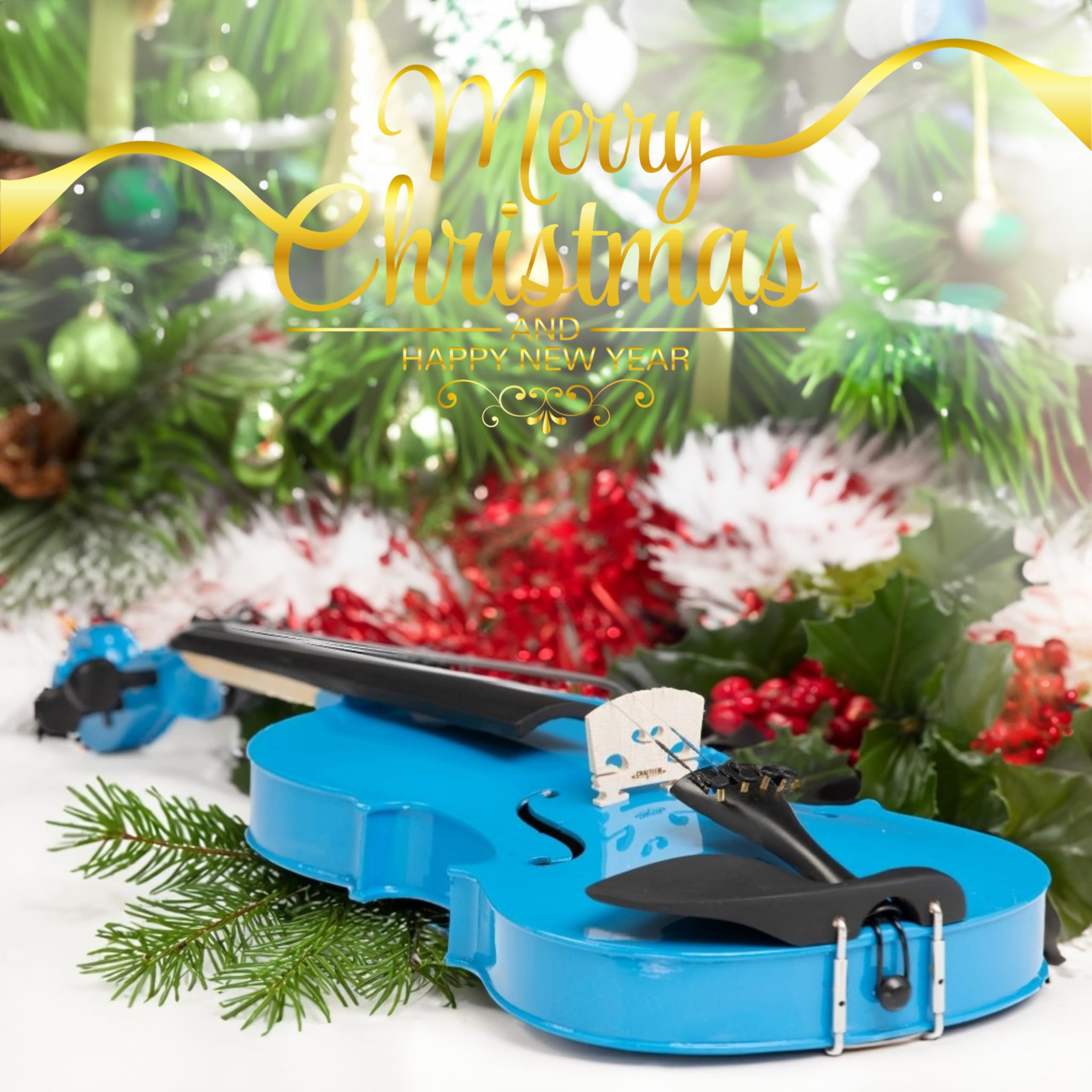 Snapklik.com : Crafteem 1/2 Fiddle Blue Colored Premium Violin Outfit ...
