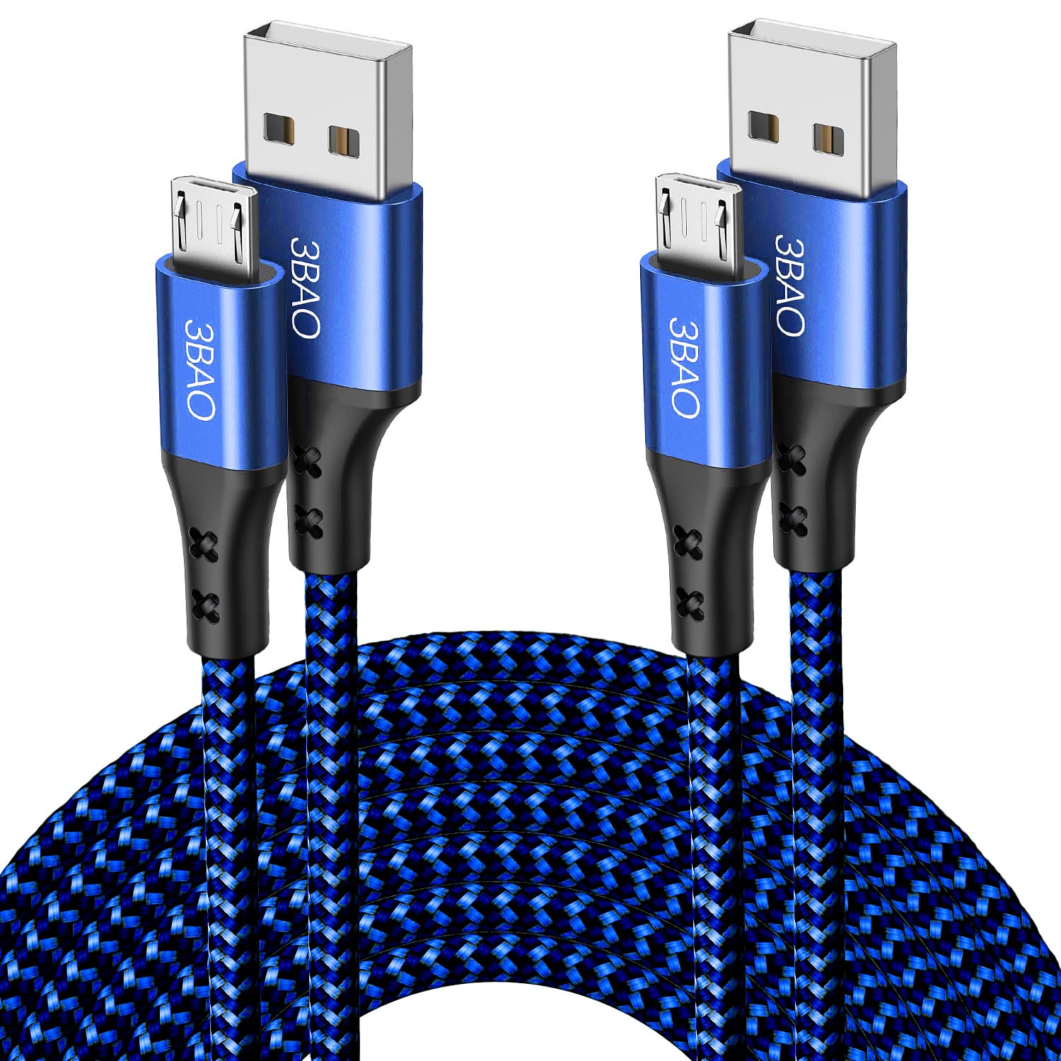 3BAO Cavo Micro USB [2 Pezzi 1M 2M],Cavo USB a Micro Android ...