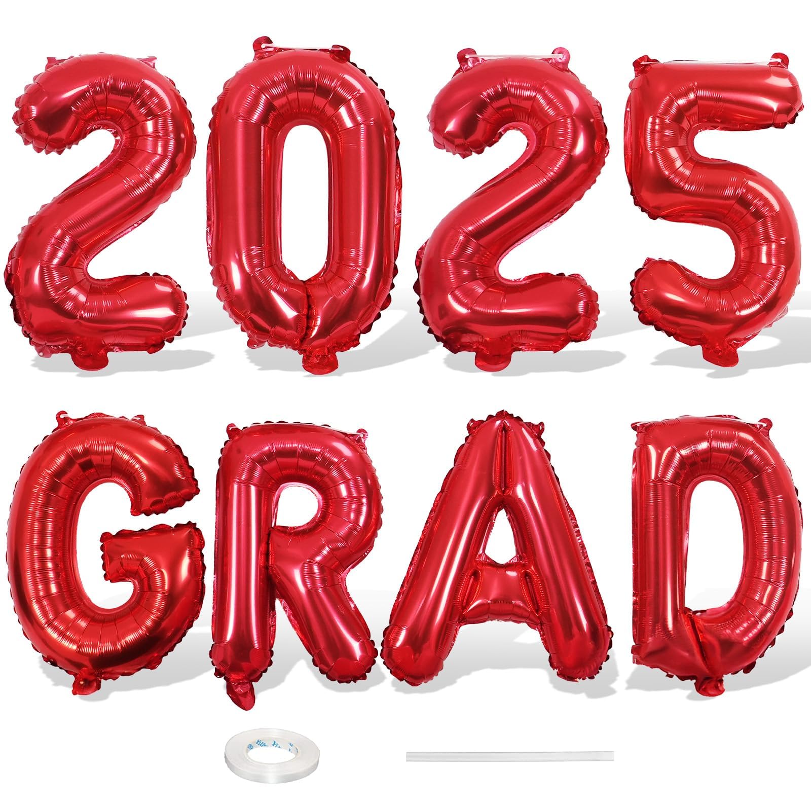 Snapklik.com : 2025 Congratulations Grad Balloons, 16 Inch Red 2025 ...