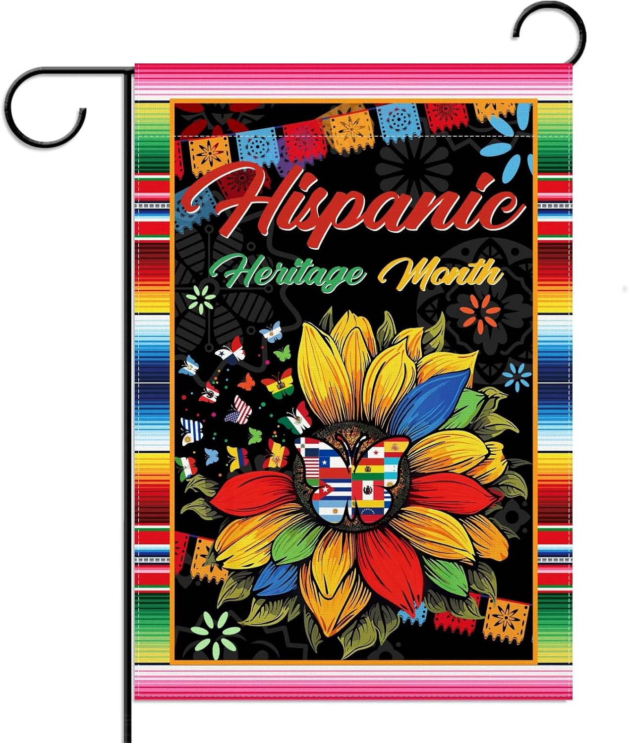 Amazon.com : Jiudungs Linen Hispanic Heritage Month Garden Flag 12.5×18 ...