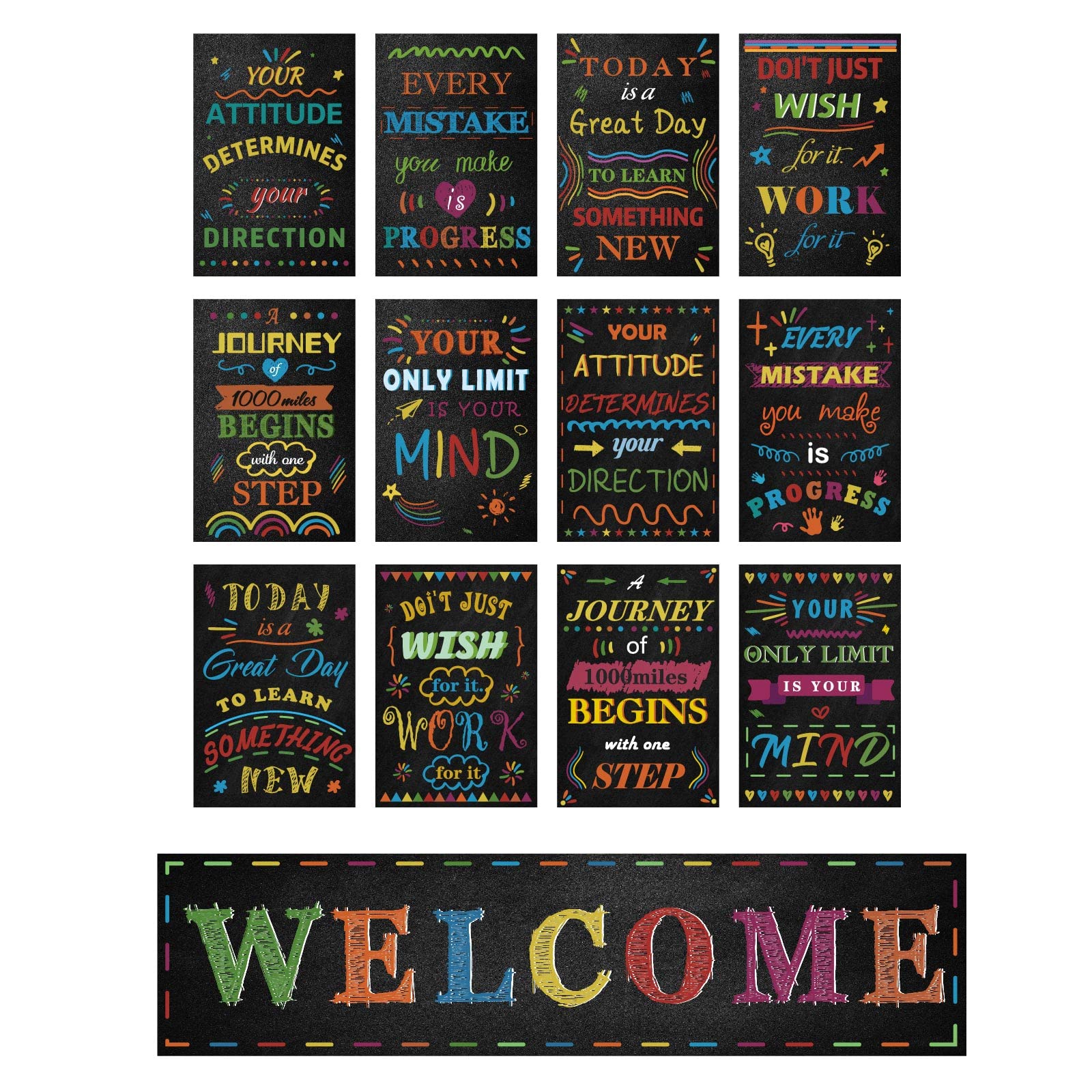 Amazon.com: CREATCABIN 13Pcs Welcome Classroom Decoration Banner ...