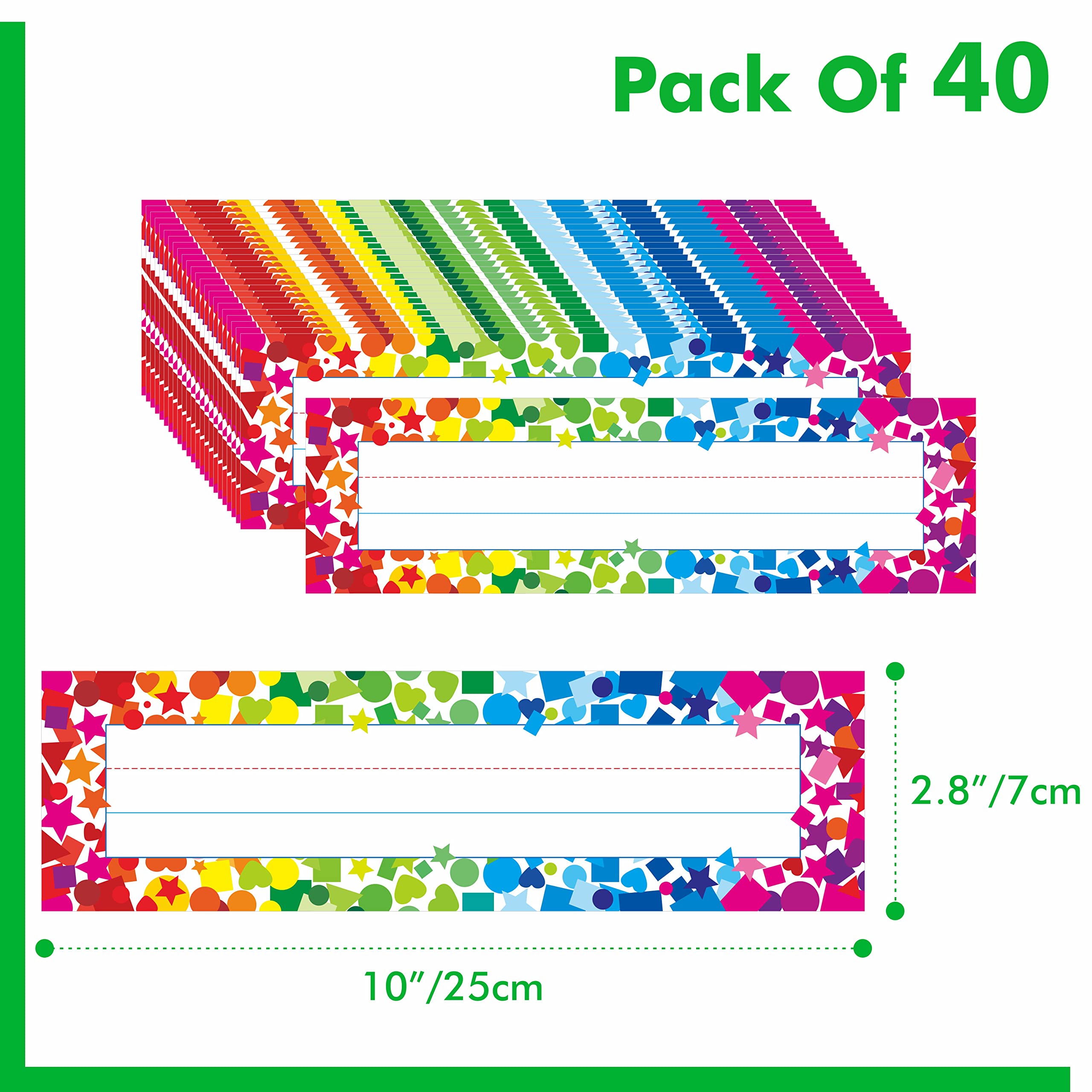 Snapklik.com : 40PCS Desk Nameplates, Double Sided PET Film Confetti ...