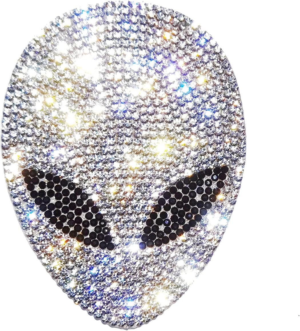Amazon.com: Silver Bling Alien Car Decal, Sparkling Rhinestone ...