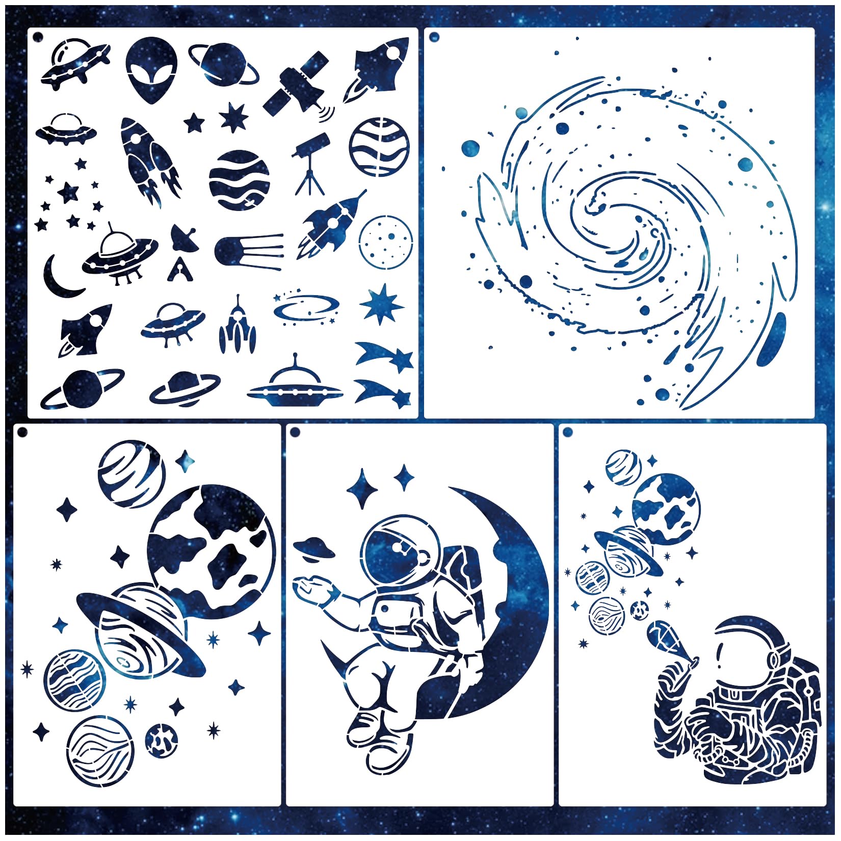 Snapklik.com : Space Stencil For Painting Reusable Rocket Stencils Large Astronaut Stencils For ...