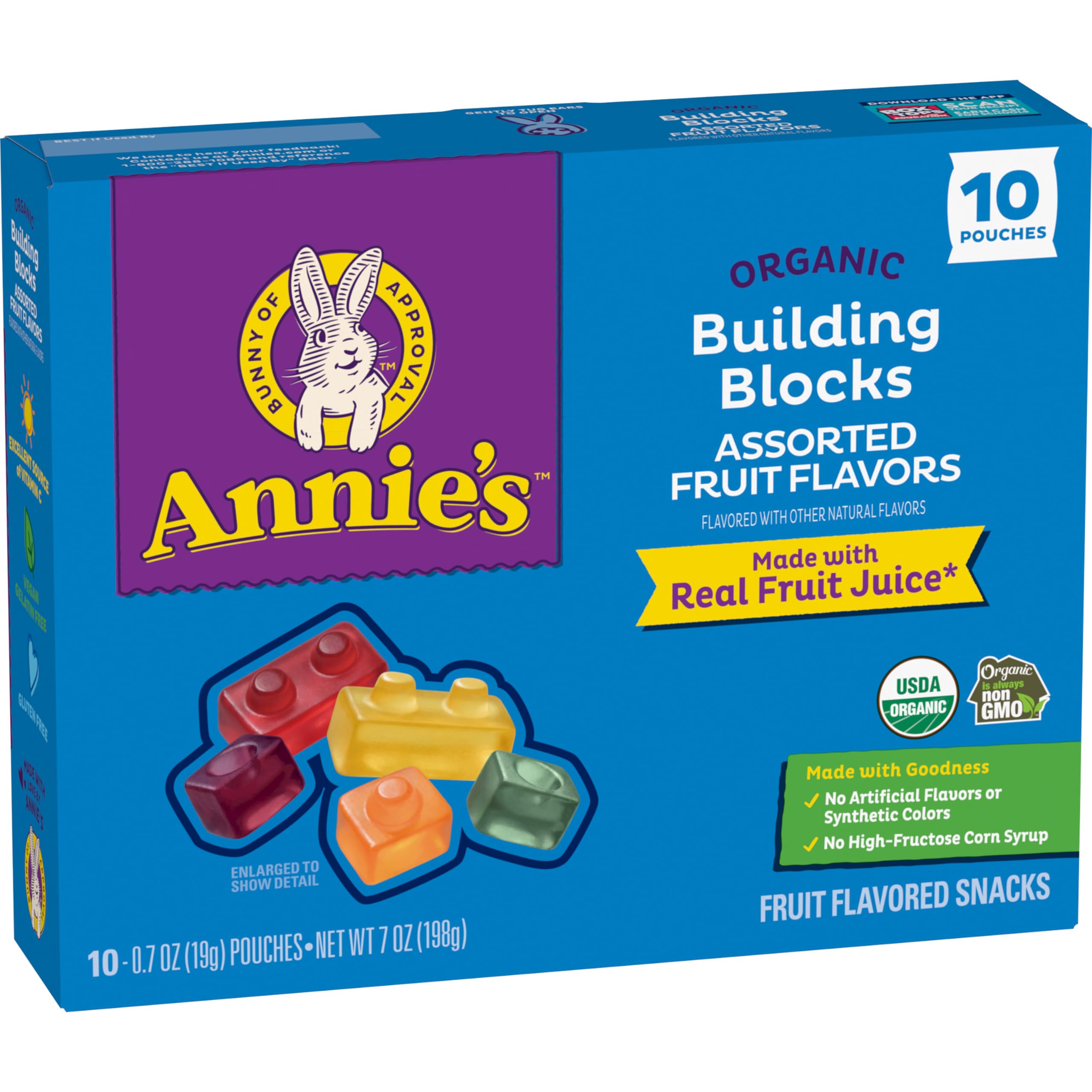 Amazon.com: Annie's Organic Building Blocks Fruit Flavored Snacks ...