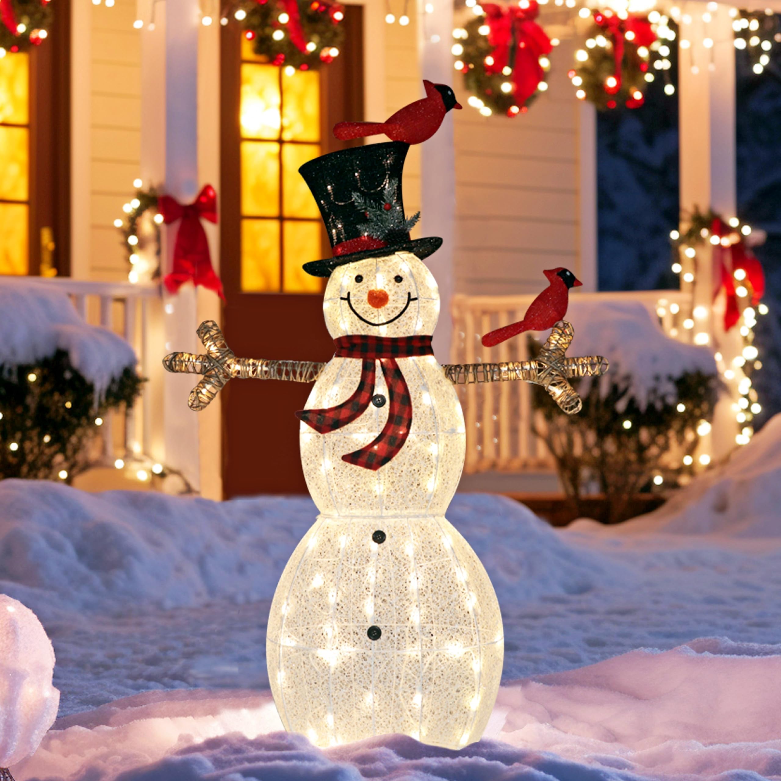Amazon.com: VEIKOU 5FT Snowman Outdoor Christmas Decorations, Outdoor ...