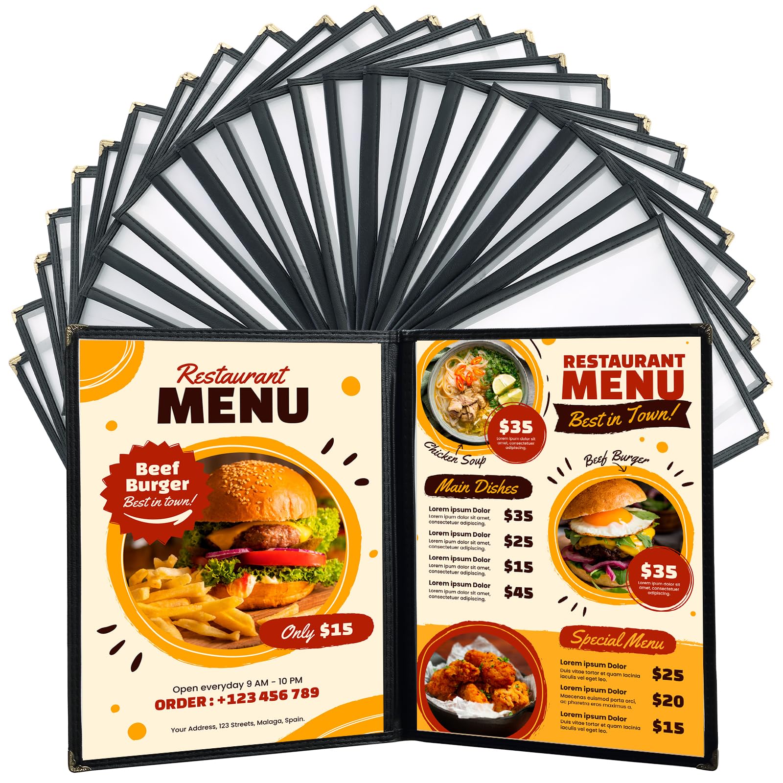Snapklik.com : FLKQC Menu Covers 8.5 X 11 Restaurant Recipe Menu Covers ...