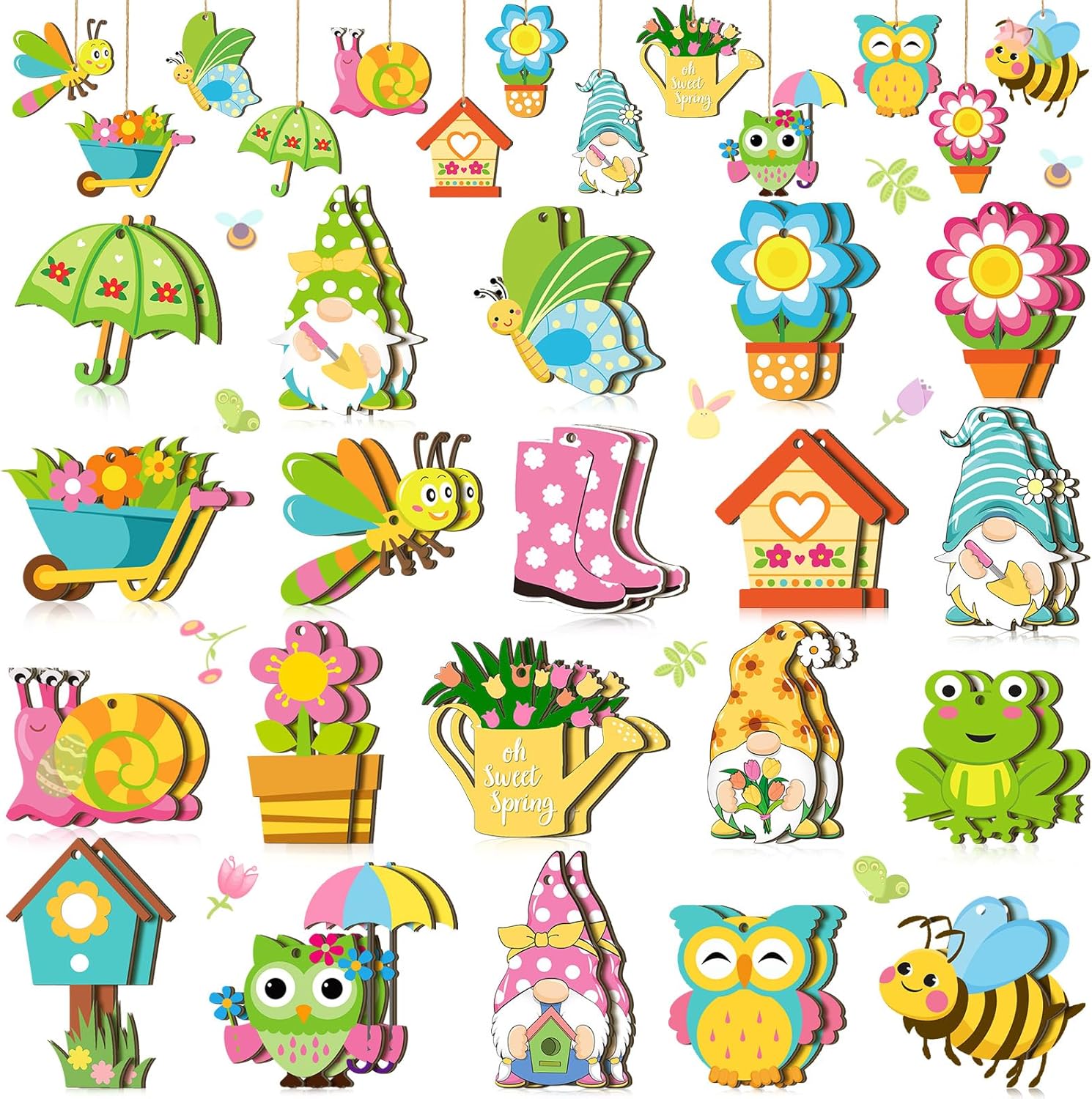 Amazon.com: GlikCeil 40 Pcs Spring Flower Ornaments Spring Tree ...