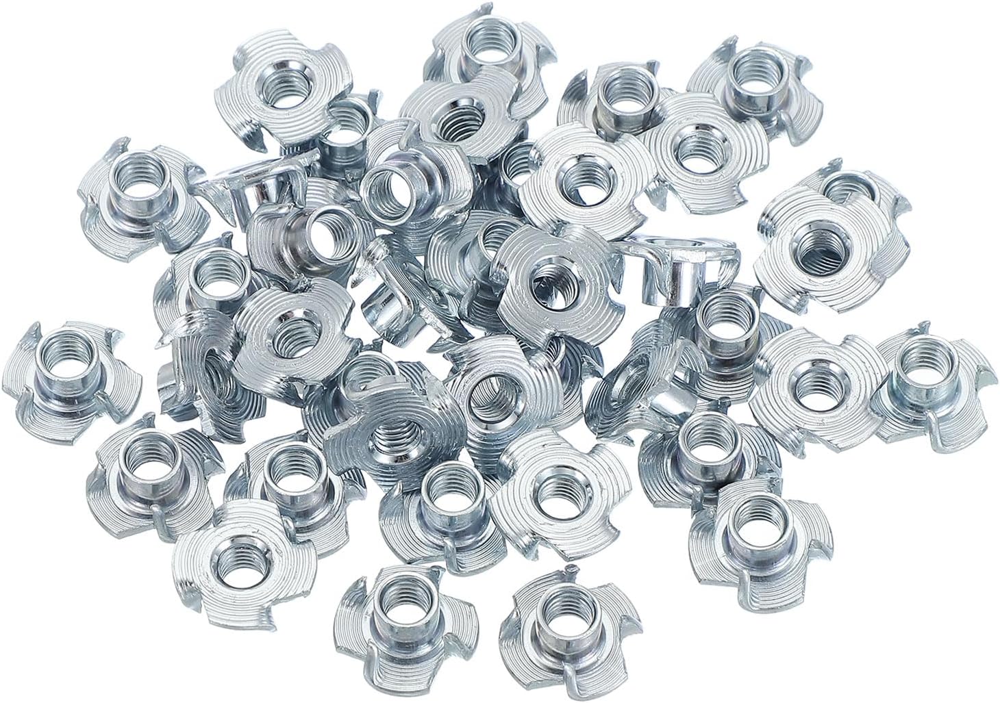 Amazon.com: PATIKIL M6 T-Nuts, 40 Pcs Zinc Plated Steel 4-Pronged Tee ...