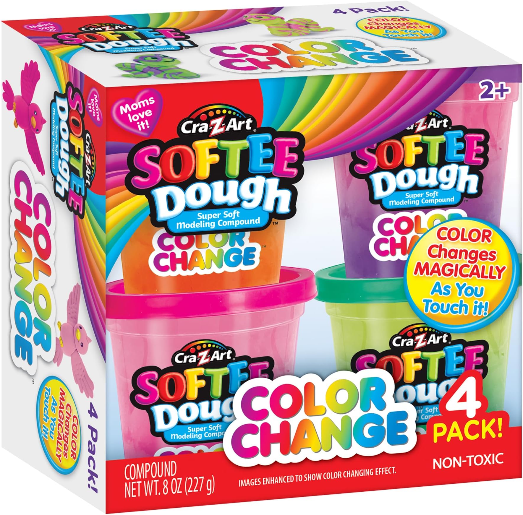 Amazon.com: Cra-Z-Art Softee Dough Color Change Dough Cans, Kids ...