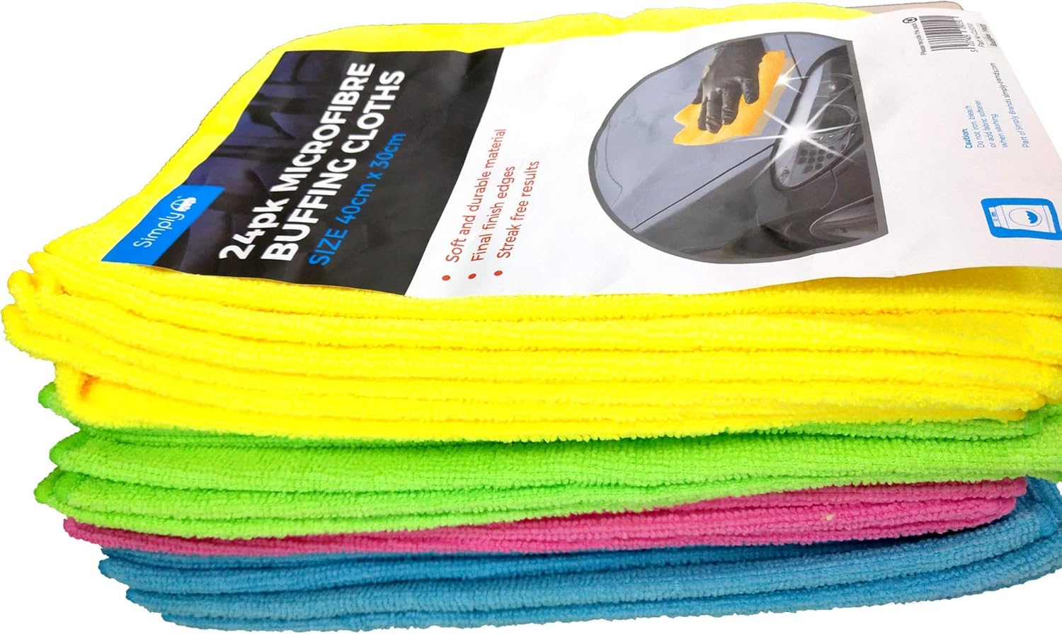 Simply CLE010 Soft Microfibre Buffing & Clean Clothes for Automotive ...