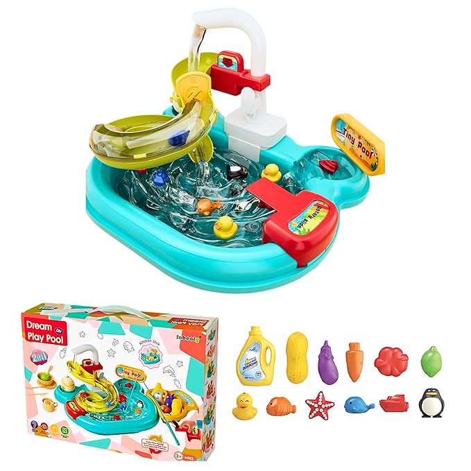 Buy Thrive Toys 3-in-1 Running Water Table Toy - Role Play Fishing Game ...