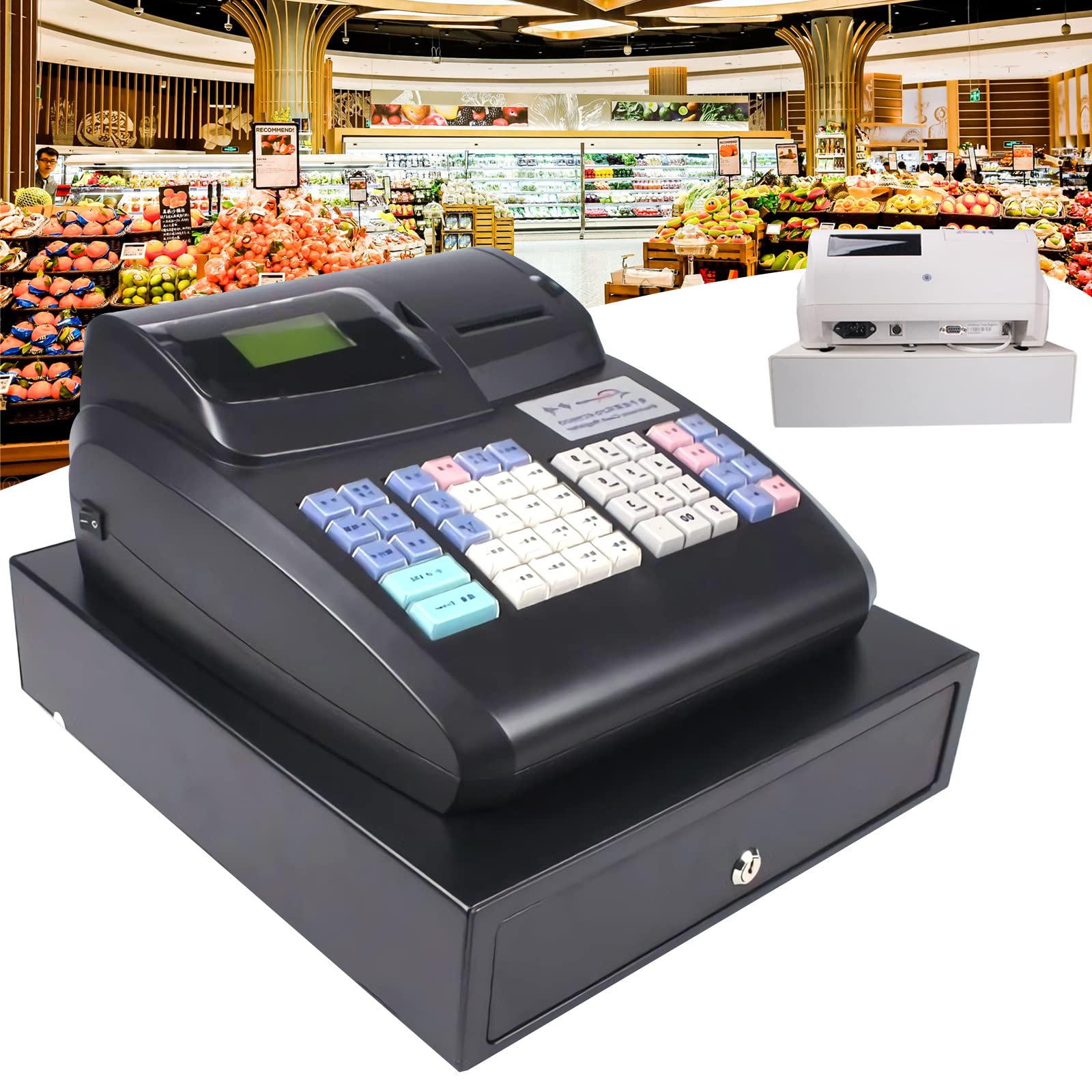 FONOBO Caisse enregistreuse électronique avec Clavier Plat, Caisse ...