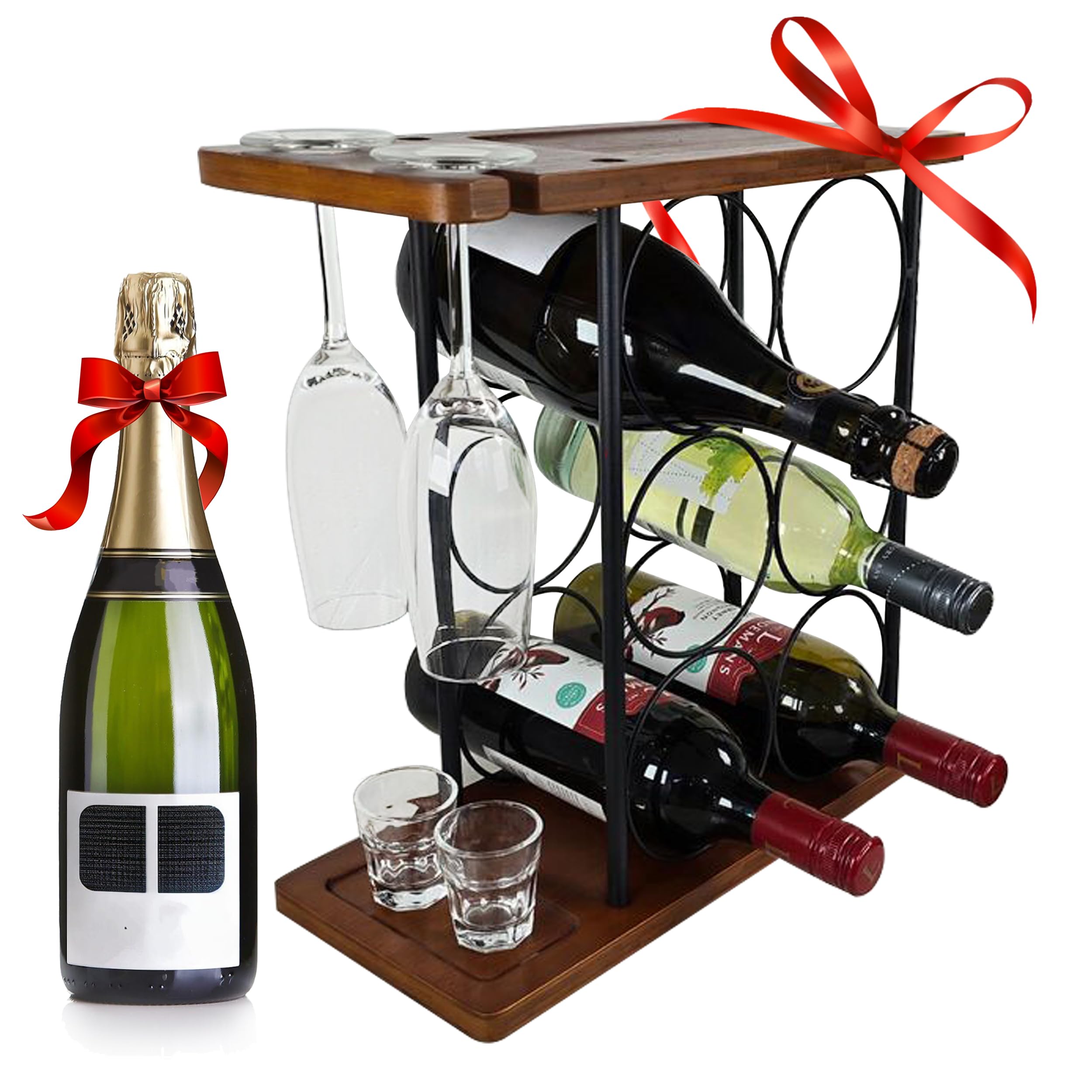 Amazon.com: Herclove Wine Racks Countertop | Perfect Wine Shelf with 6 ...