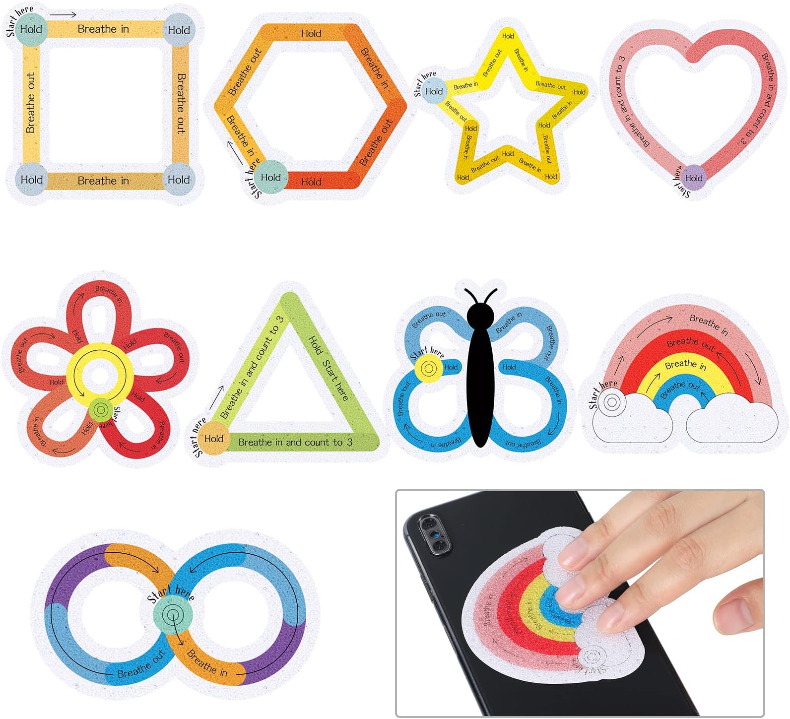 Amazon.com: 30 Pcs Calm Stickers for Anxiety Sensory Rainbow Sensory ...