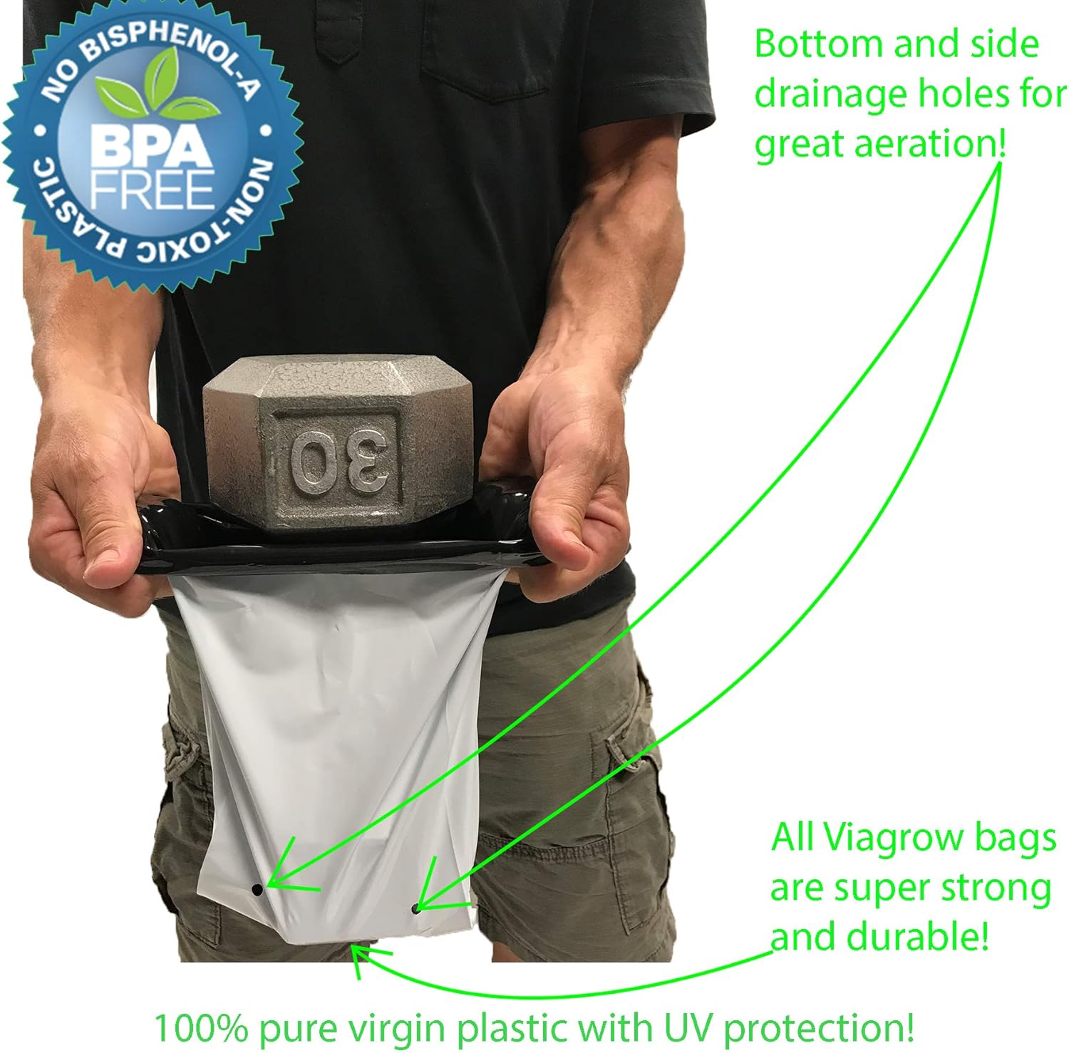 Viagrow Grow Bags, White, 7 Gallon 25 Pack – BigaMart