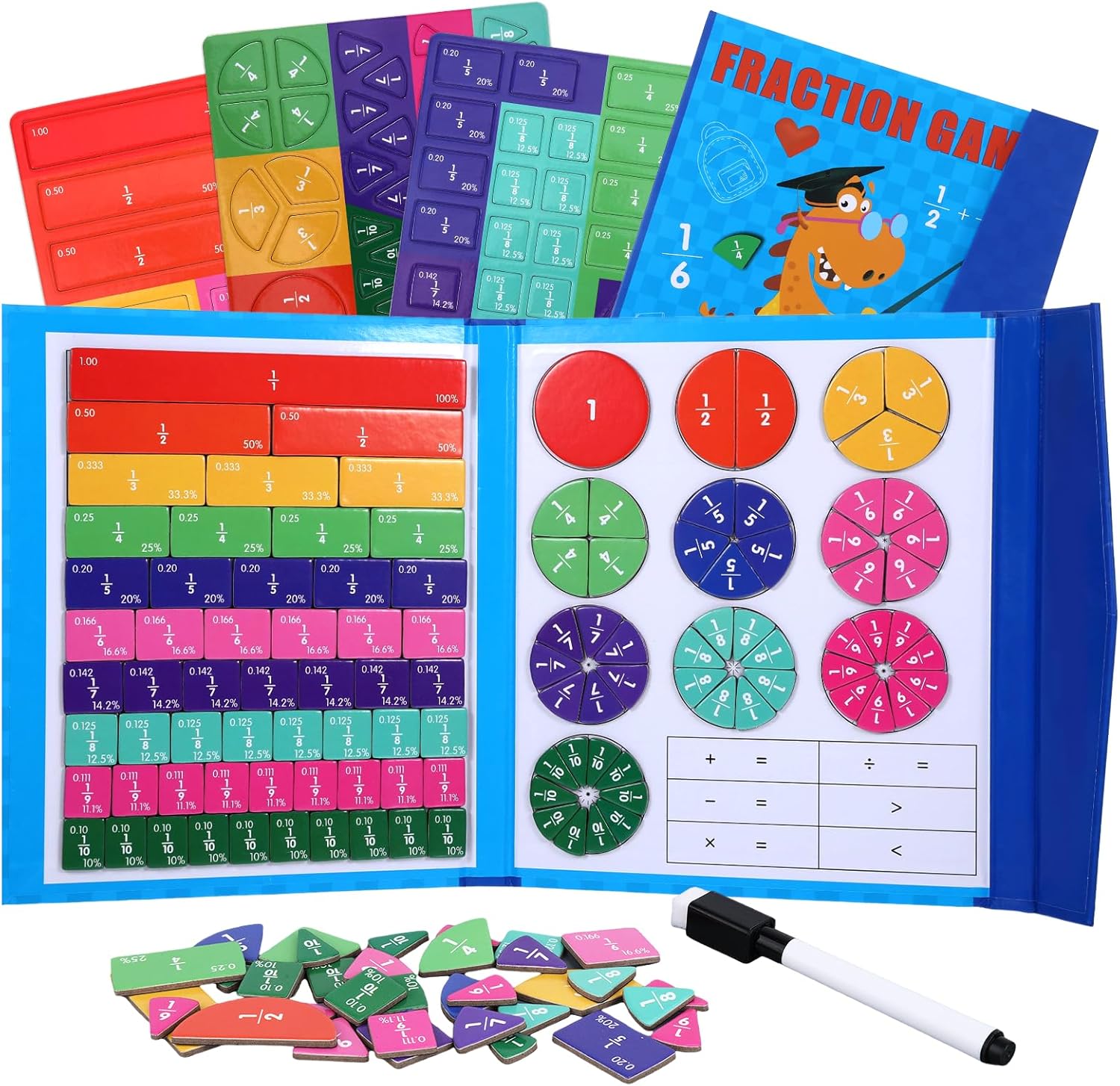 Amazon.com: Magnetic Fraction Educational Puzzle for Kids,Magnetic ...