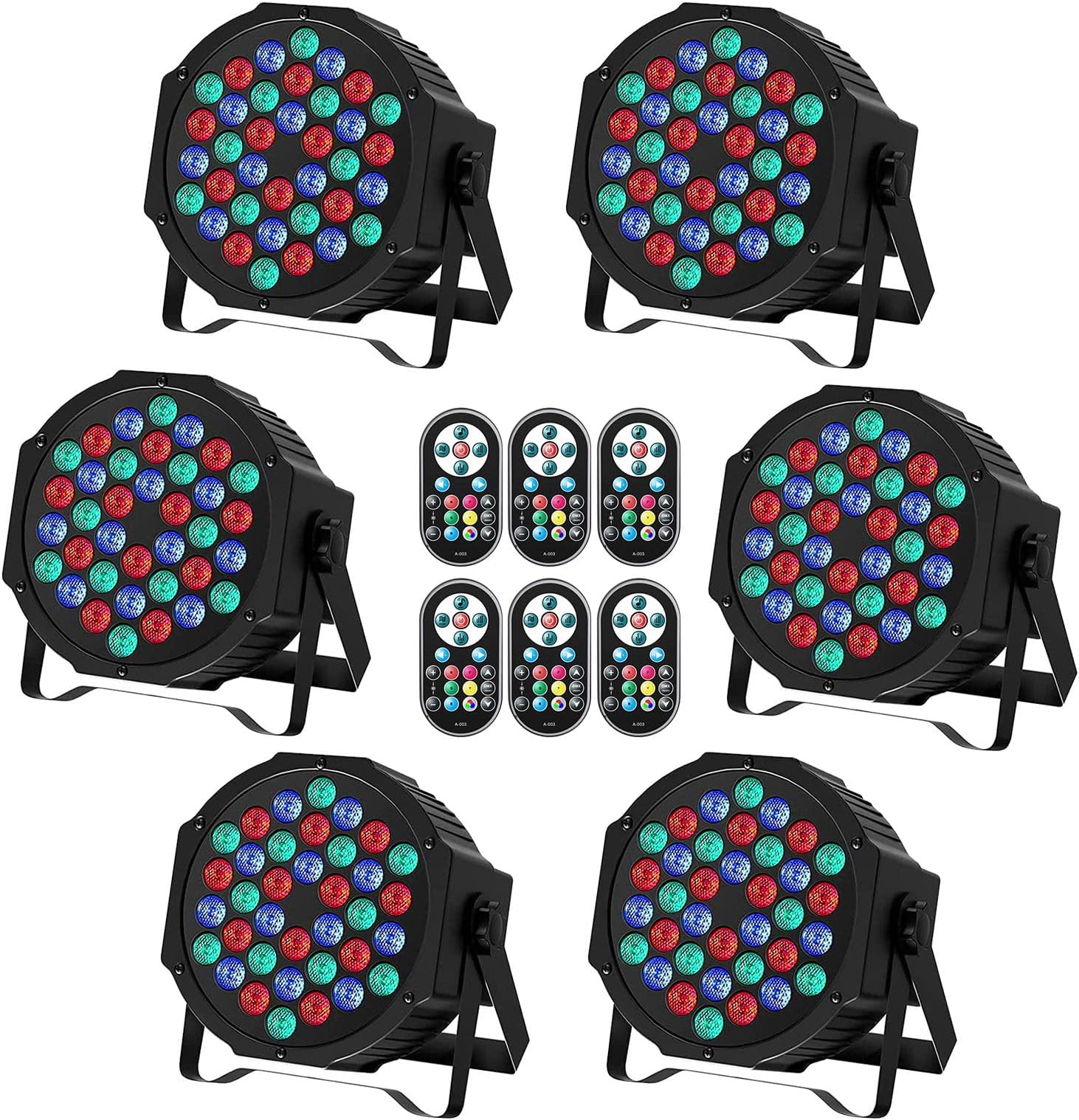 Amazon.com: Stage Lights, U`King 6 Packs 36LED RGB LED Par Lights, 7 ...
