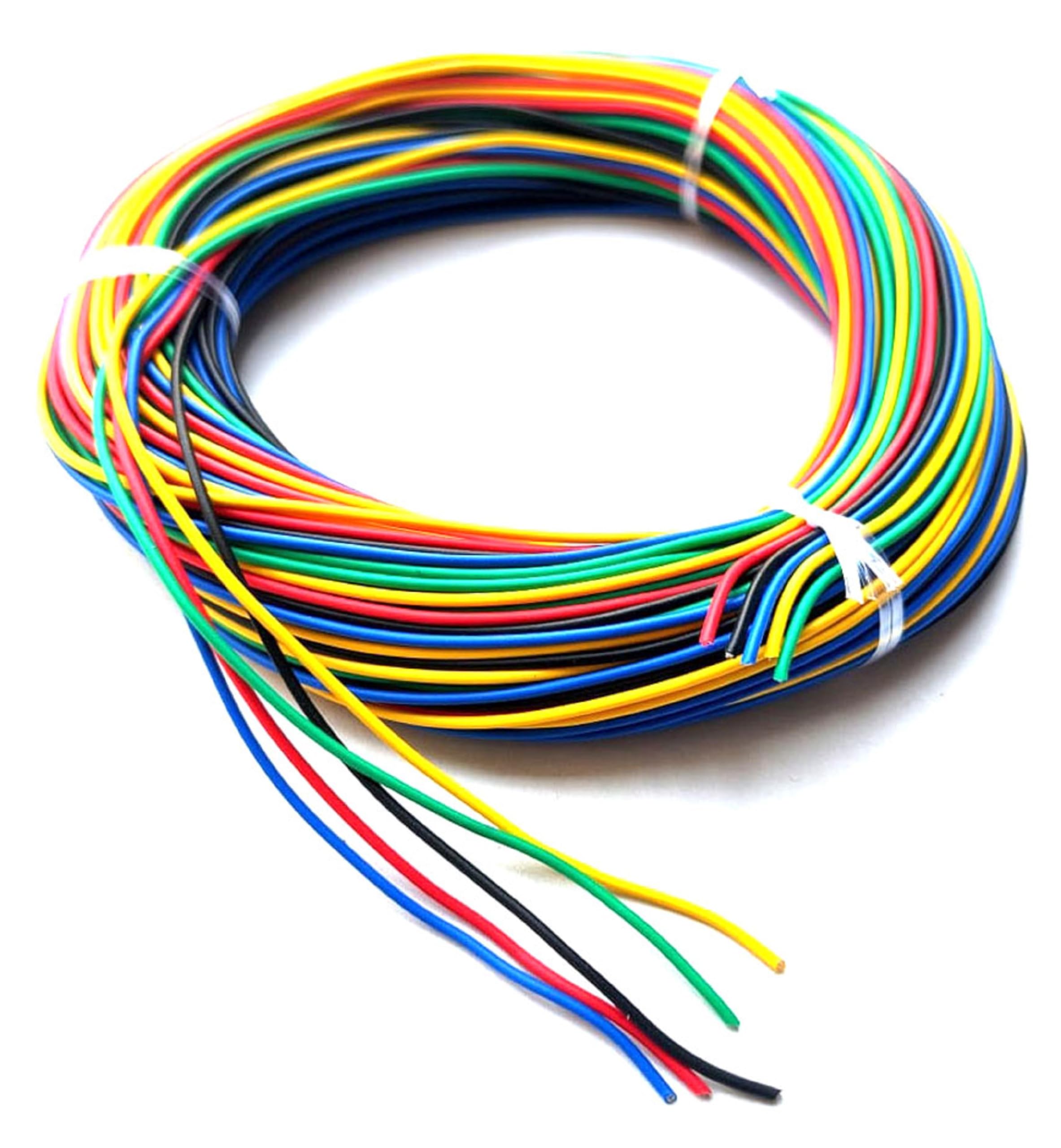 Wizzo (15 Meters) 14/36 Multi Colour Strand Flexible Hookup Wire Cable ...