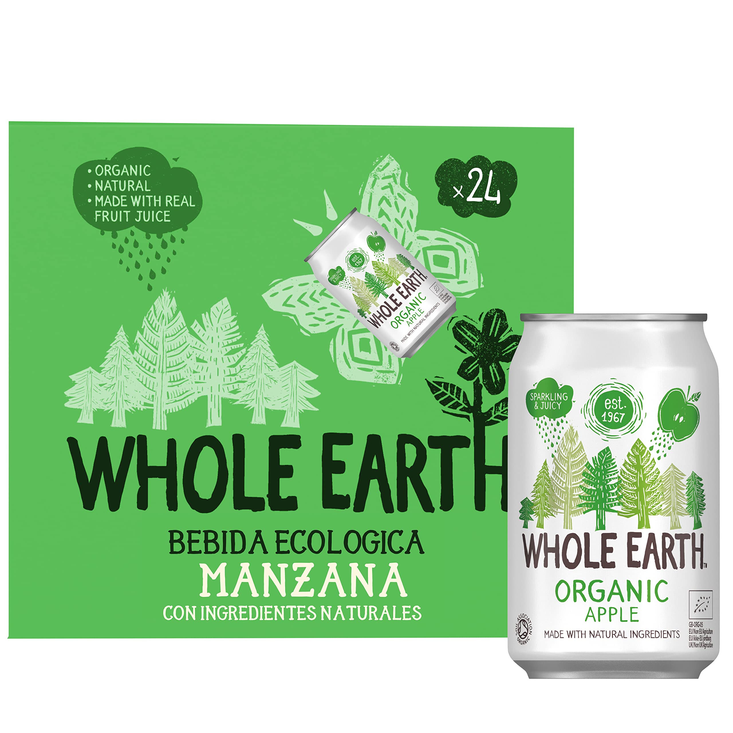 Buy Whole Earth Sparkling Apple Juice, 24x 330 ml,Lightly Sparkling ...