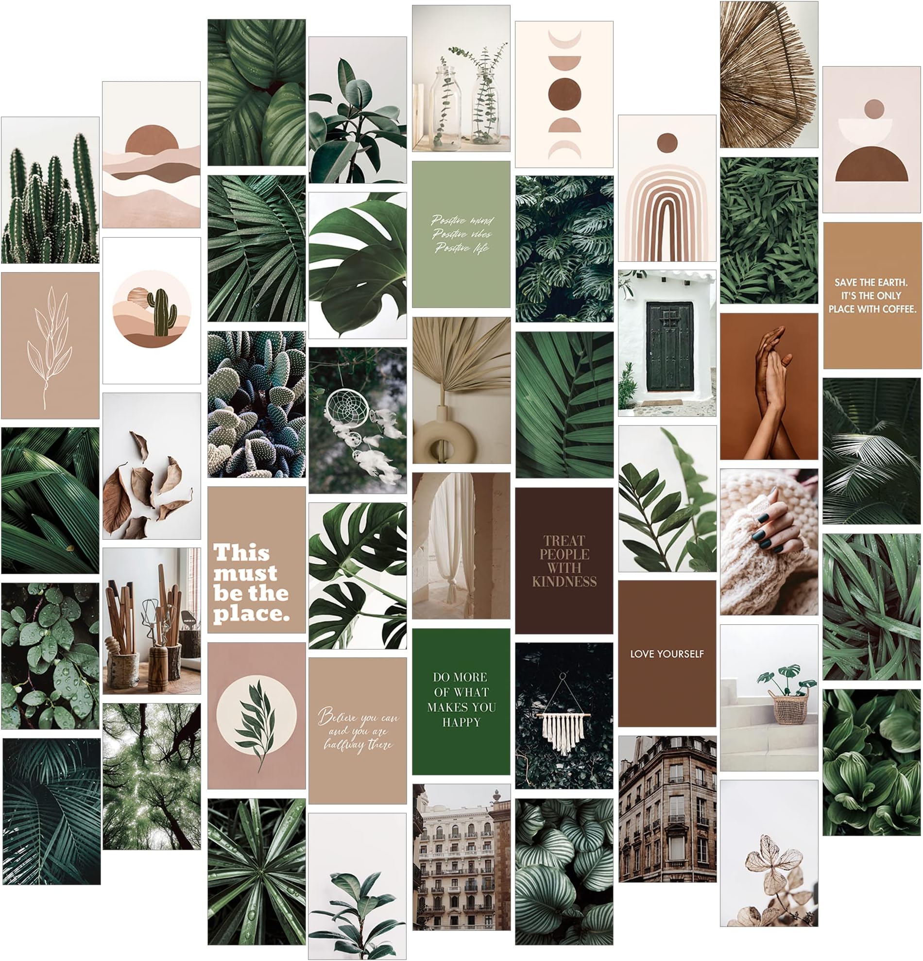 Amazon.com: Botanical Wall Art, Boho Wall Collage Kit Aesthetic ...