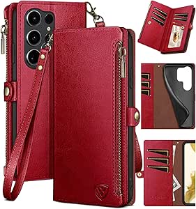 Amazon.com: XcaseBar Compatible with Samsung Galaxy S25 Ultra Wallet case with Zipper Credit ...