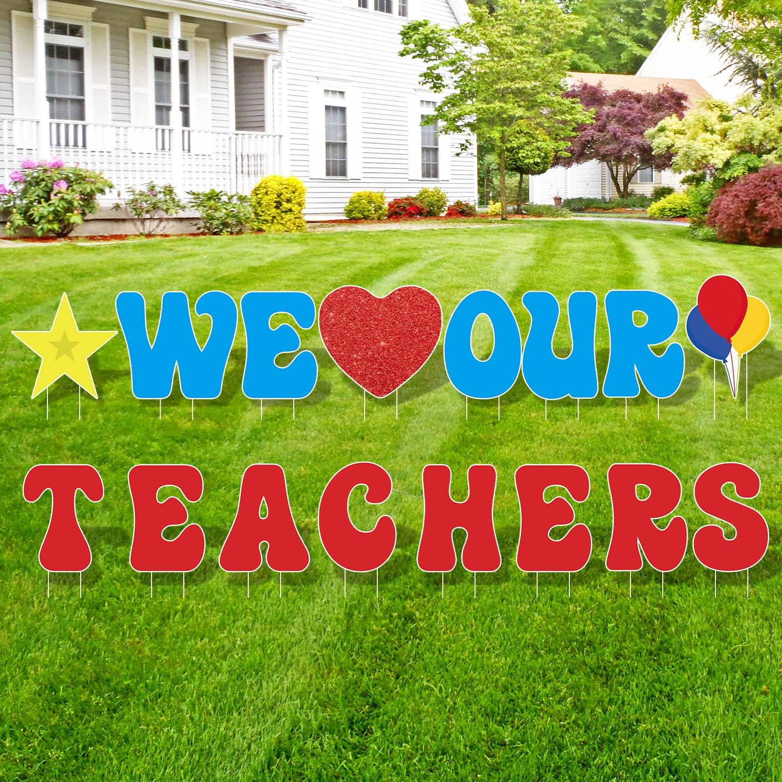 Amazon.com : Roowest 24 Set Teacher Appreciation Yard Signs with 48 ...