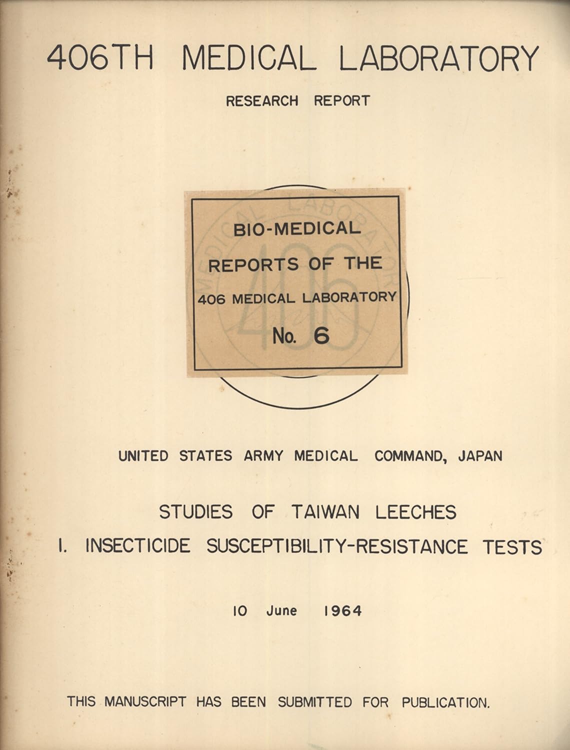 Studies of Taiwan Leeches: 1. Insecticide Susceptibility-Resistance ...