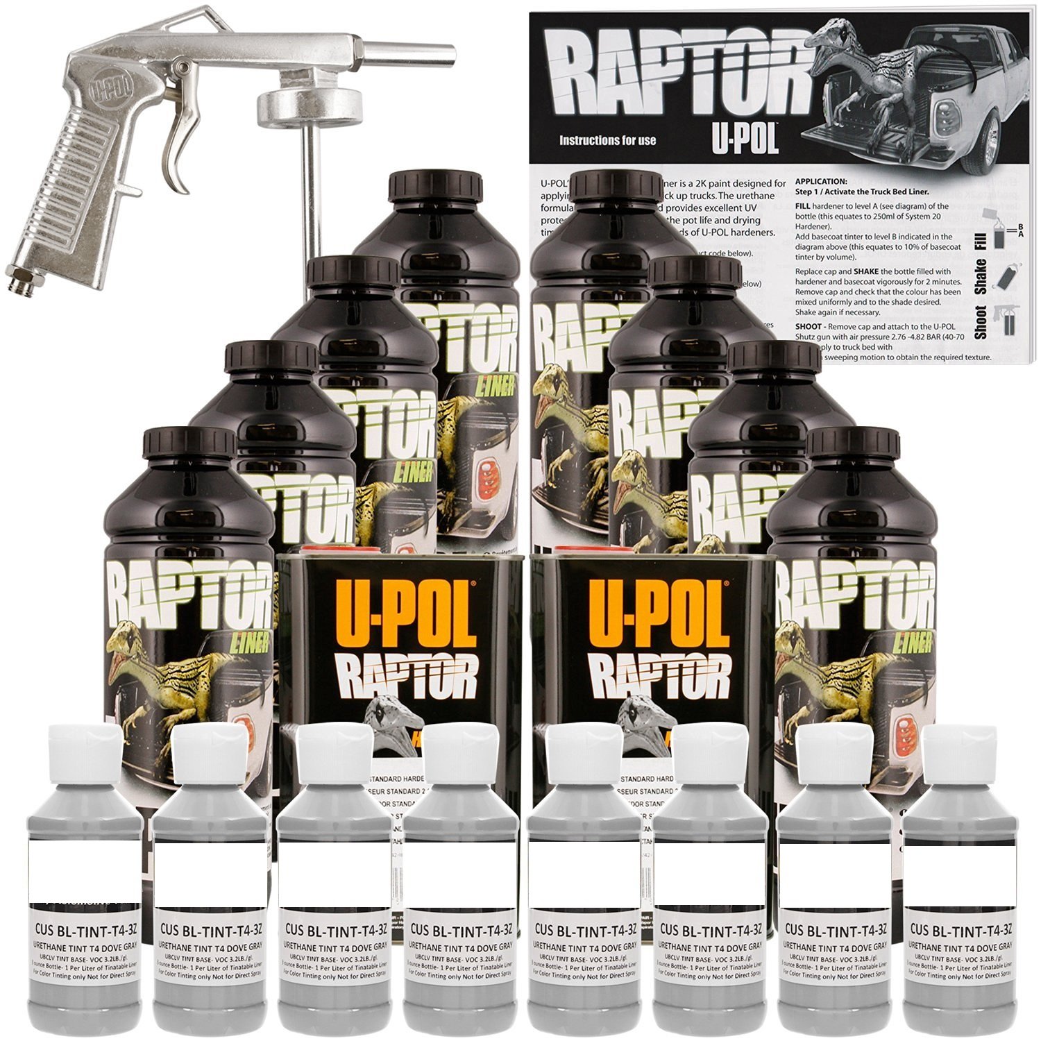 Snapklik.com : U-POL Raptor Dove Gray Urethane Spray-On Truck Bed Liner ...