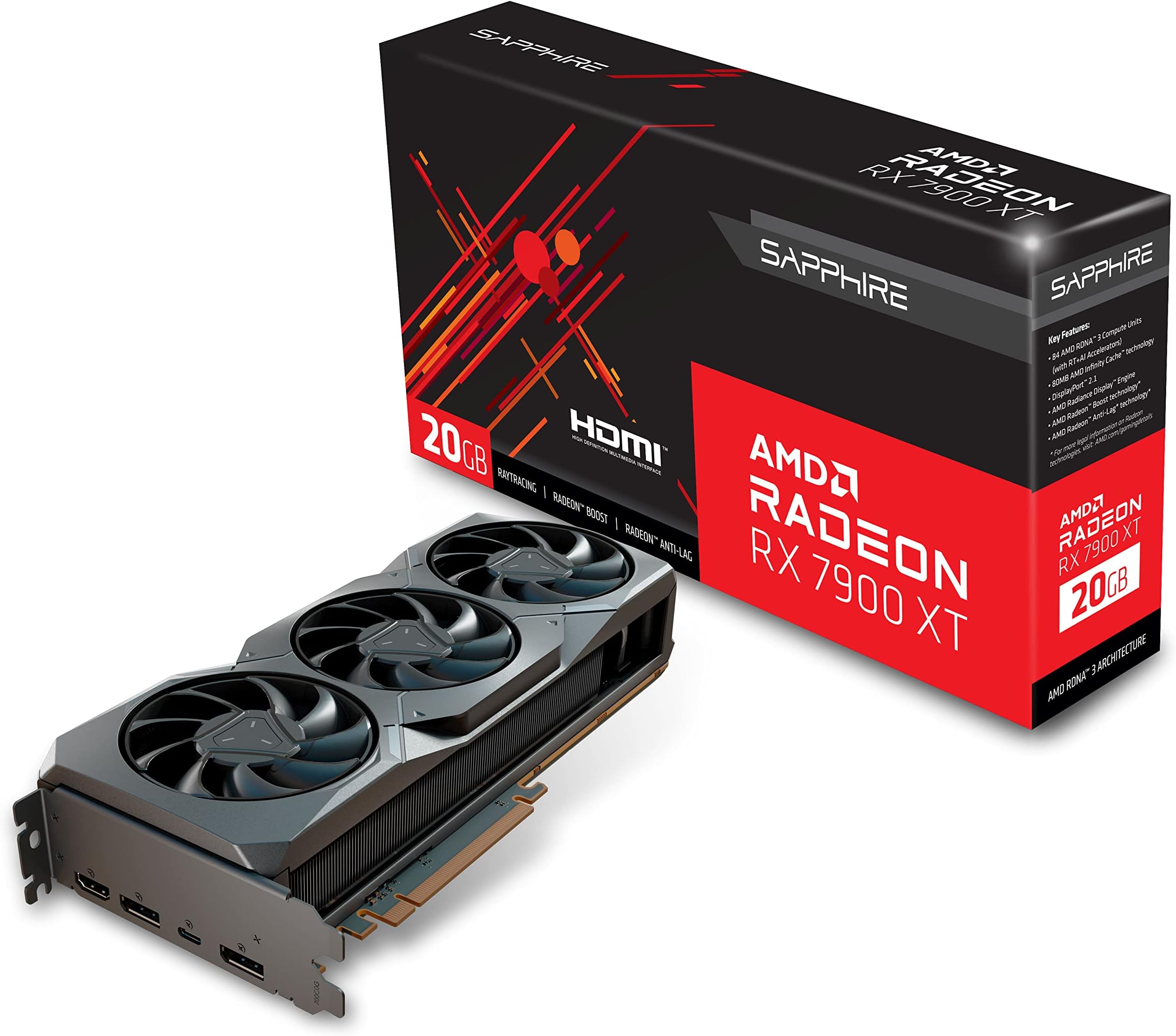 XFX Radeon RX 7900XT Gaming Graphics Card with 20GB GDDR6, AMD RDNA 3 ...
