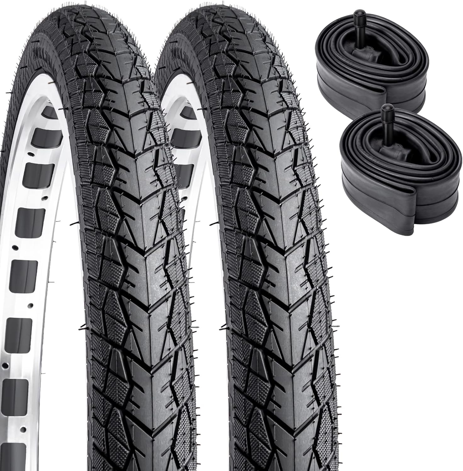 Amazon.com : YunSCM 20" Bike Tires 20x1.75/47-406 and 20" Bike Tubes Schrader Valve with 2 Rim ...