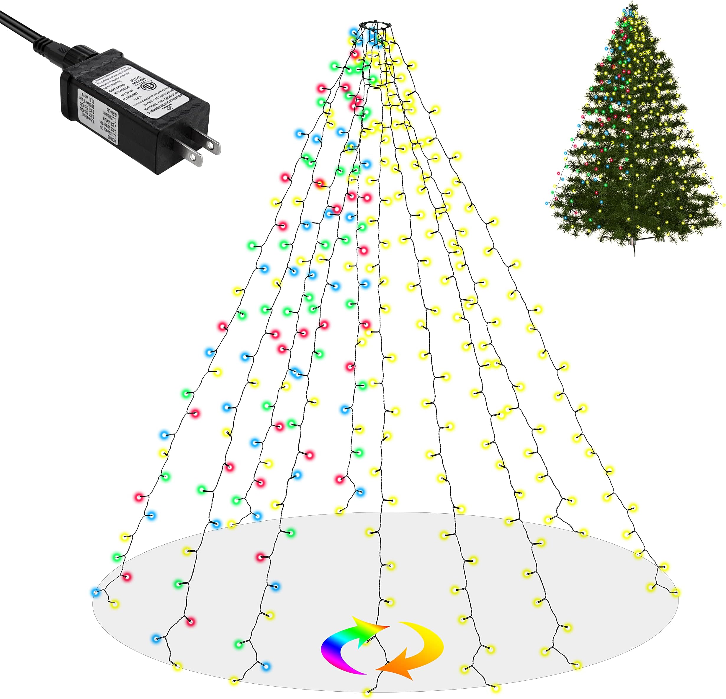 Amazon.com: BOLWEO Christmas Tree Lights, 592LED 16 Lines Christmas ...