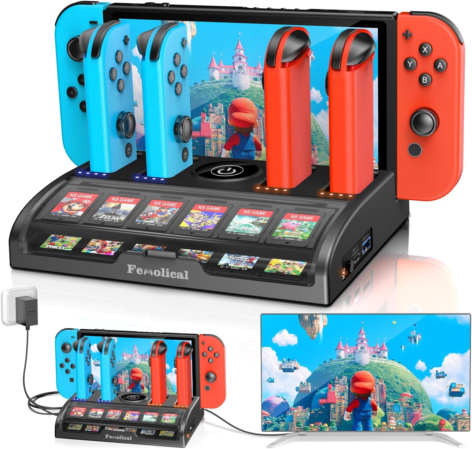 Amazon.com: Fenolical TV Dock Station for Nintendo Switch/OLED With ...