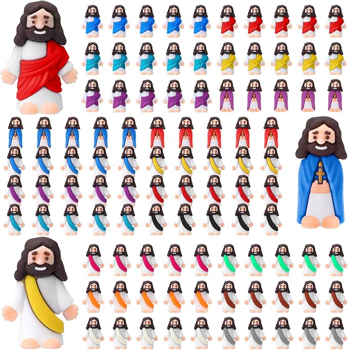 Amazon.com: Bememo 100 Pcs Mini Jesus Figurine Bulk Everyone Needs a ...