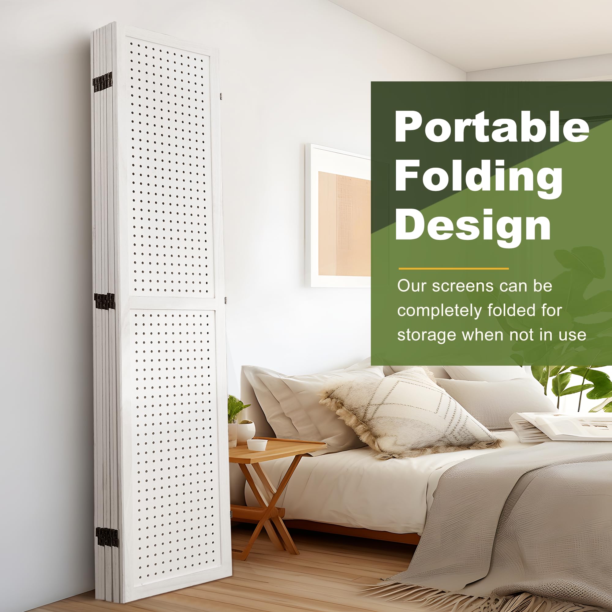 Snapklik.com : 8 Panel Pegboard Display,5.6FT Wood PegBoard Room ...