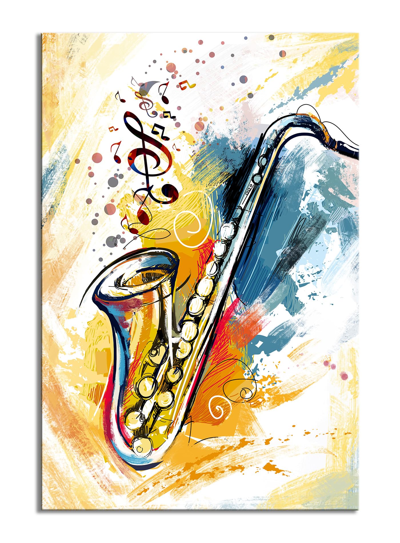 Amazon.com: Yeawin Music Wall Art Saxophone Jazz Canvas Wall Art the ...