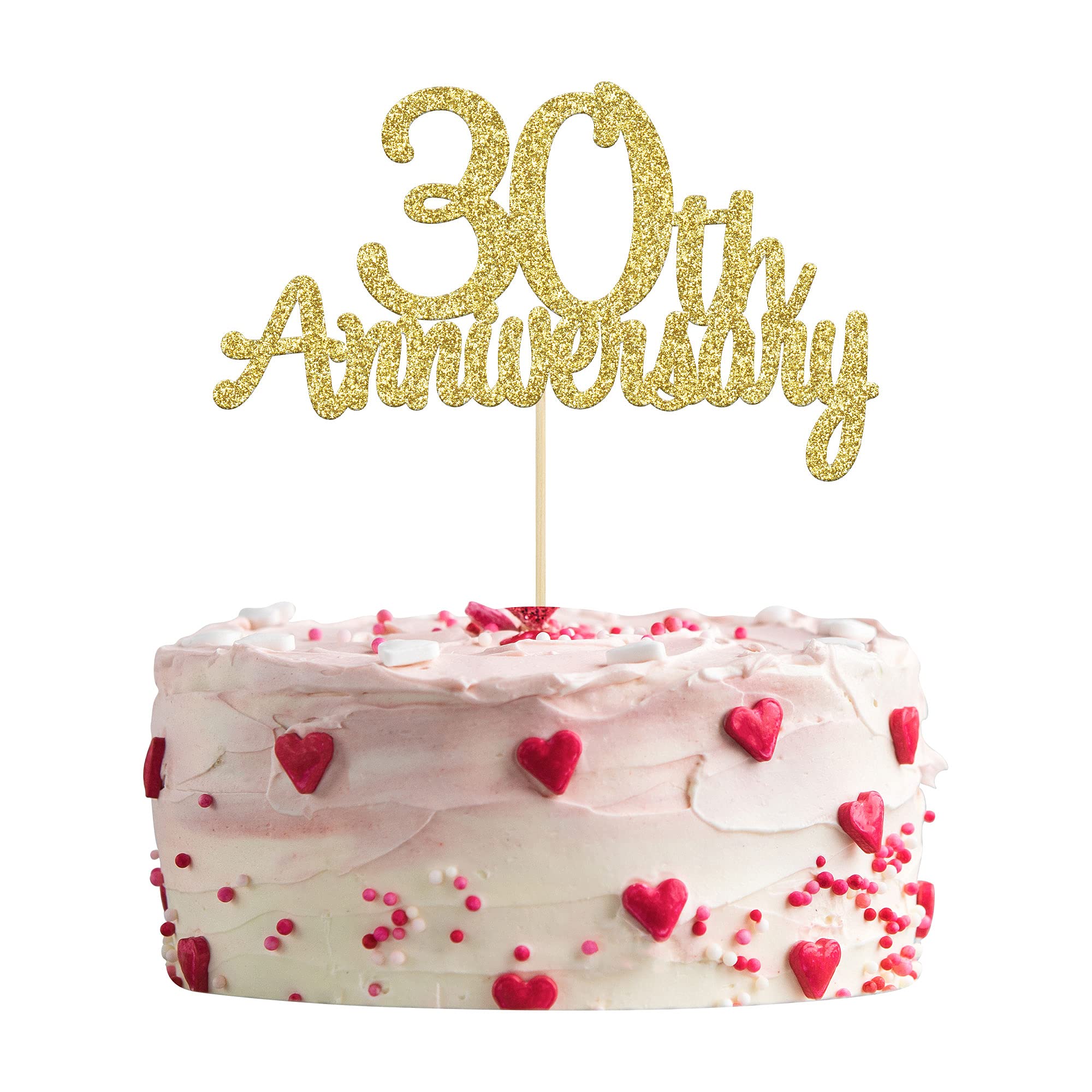 Buy Gyufise Gold Glitter 30th Anniversary Cake Topper for 30th Wedding ...