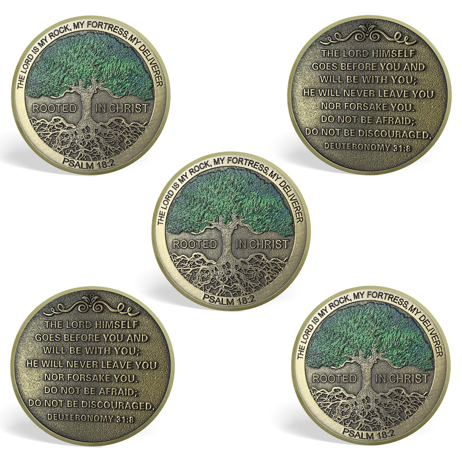 Amazon.com : ERYIWBERIT 5Pcs Christian Challenge Coin Rooted in Christ ...