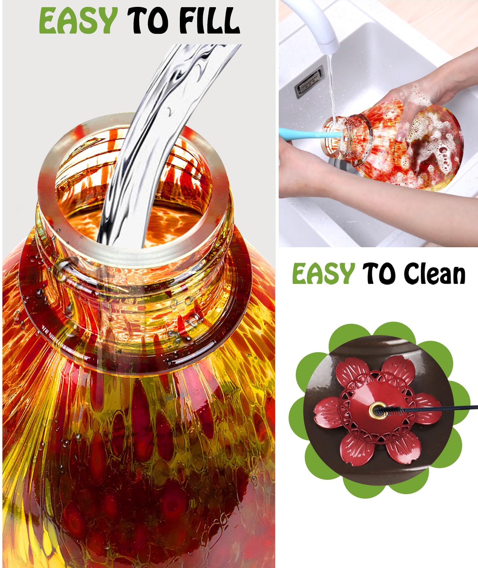 Snapklik.com : BOLITE 21003RD Hummingbird Feeder, 30oz Hummingbird ...