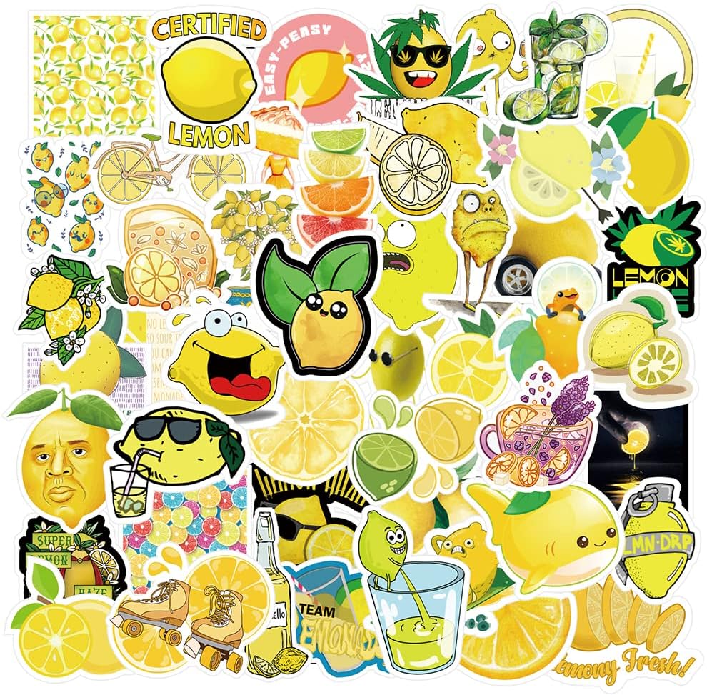 Amazon.com: 500pcs 1 Inch 8 Kinds of Design Lemon Stickers Roll for ...