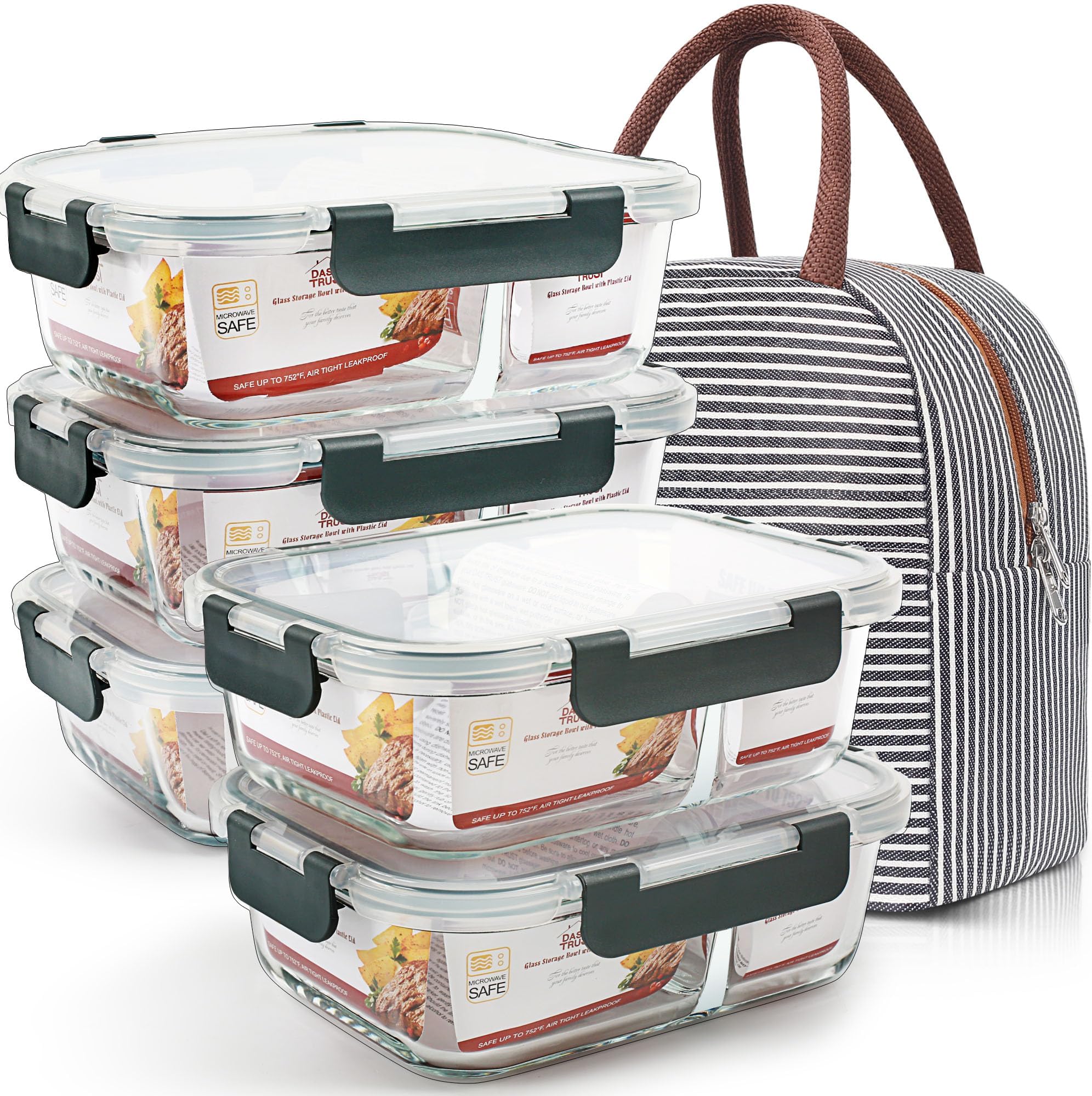 Amazon.com: Vtopmart 15 Pack Glass Food Storage Containers and 5 Pack ...