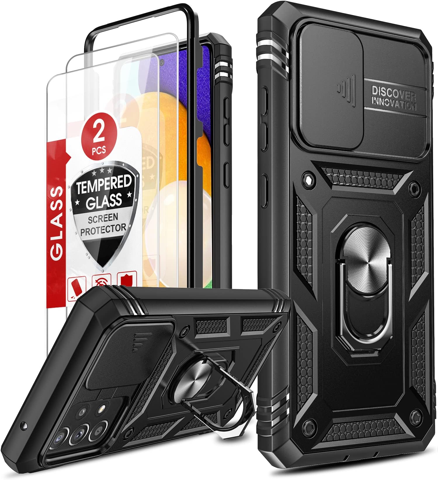 LeYi Coque pour Samsung Galaxy A52 4G / A52 5G / A52S 5G avec [2 pièces] Verre trempé ...